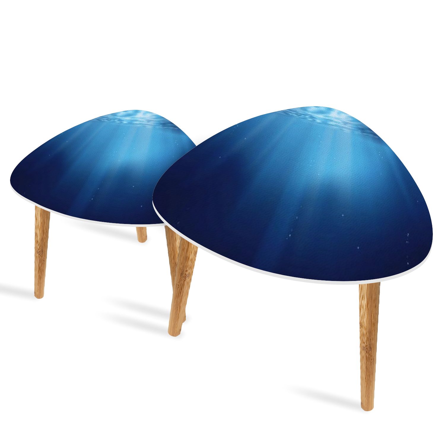 Triangle End Tables Set of 2 Underwater ocean sea surface seen from ...