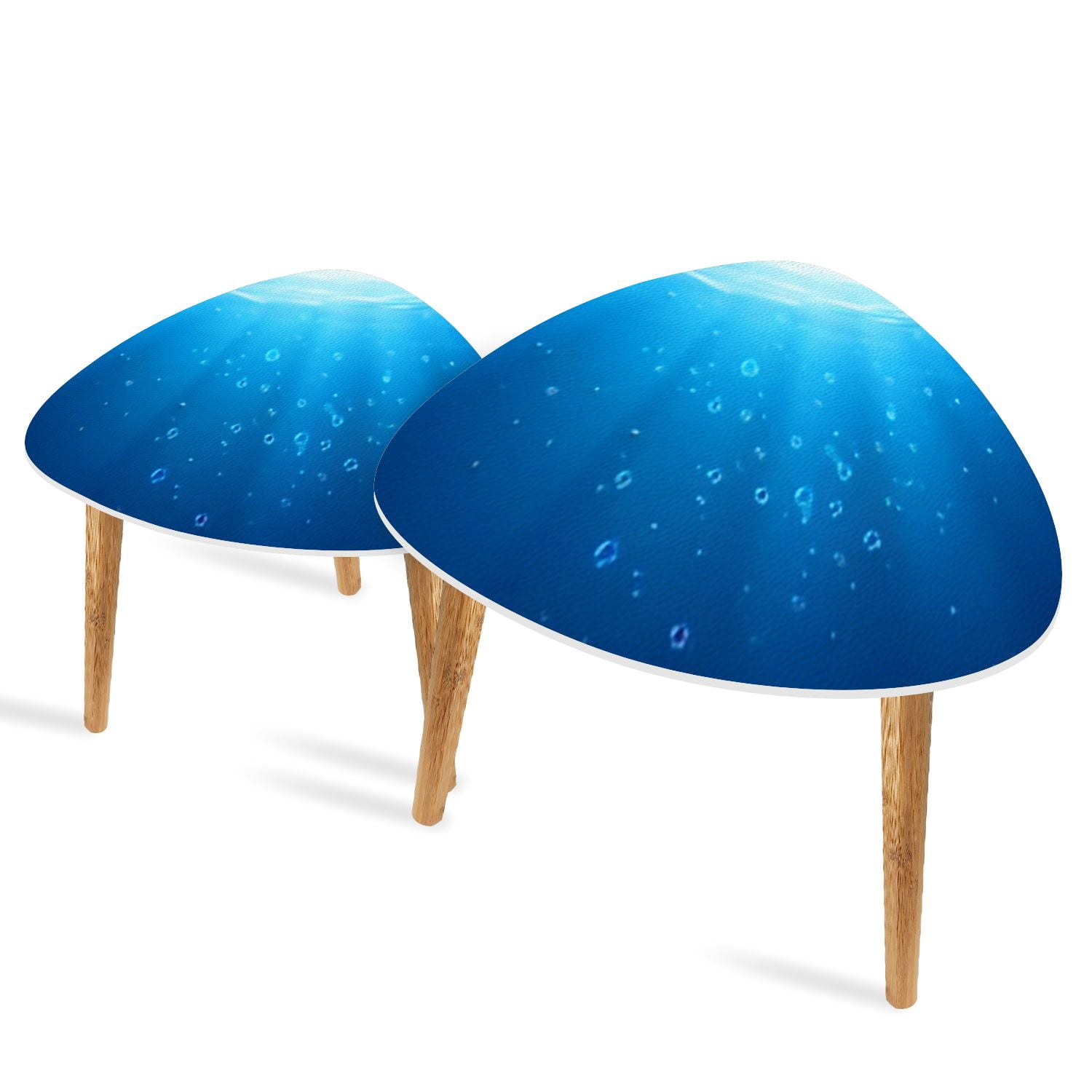 Triangle End Tables Set of 2 Underwater water surface ocean sea ...