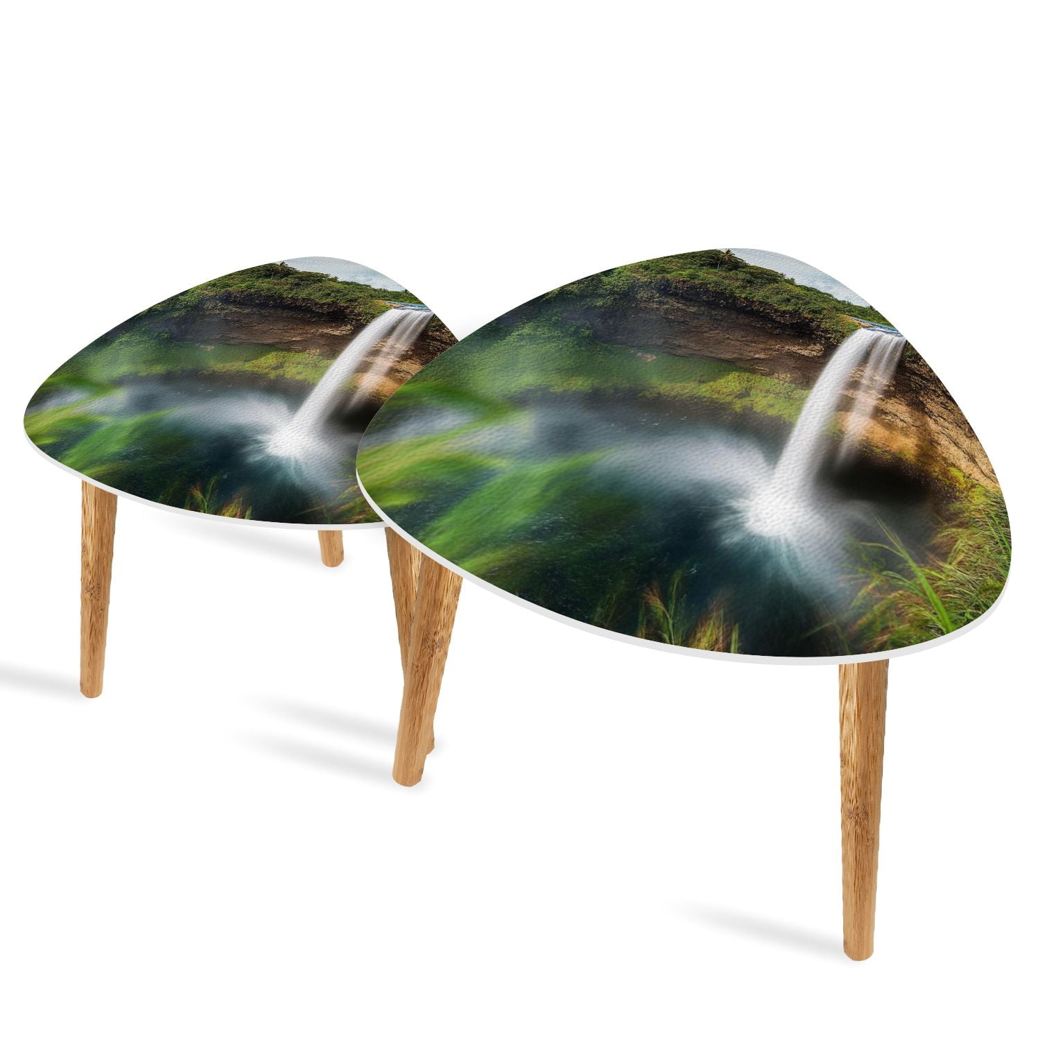 Triangle End Tables Set of 2 Wailua falls island capital Lihue island ...