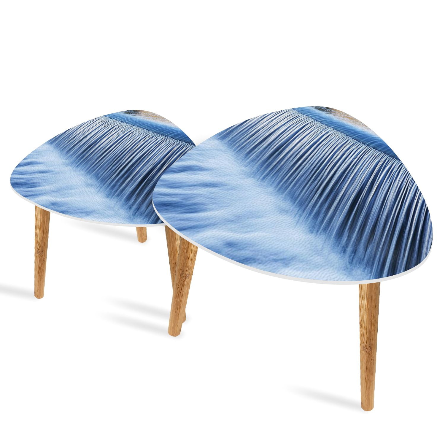 Triangle End Tables Set of 2 Waterfall Water Over Dam from Tranquil ...