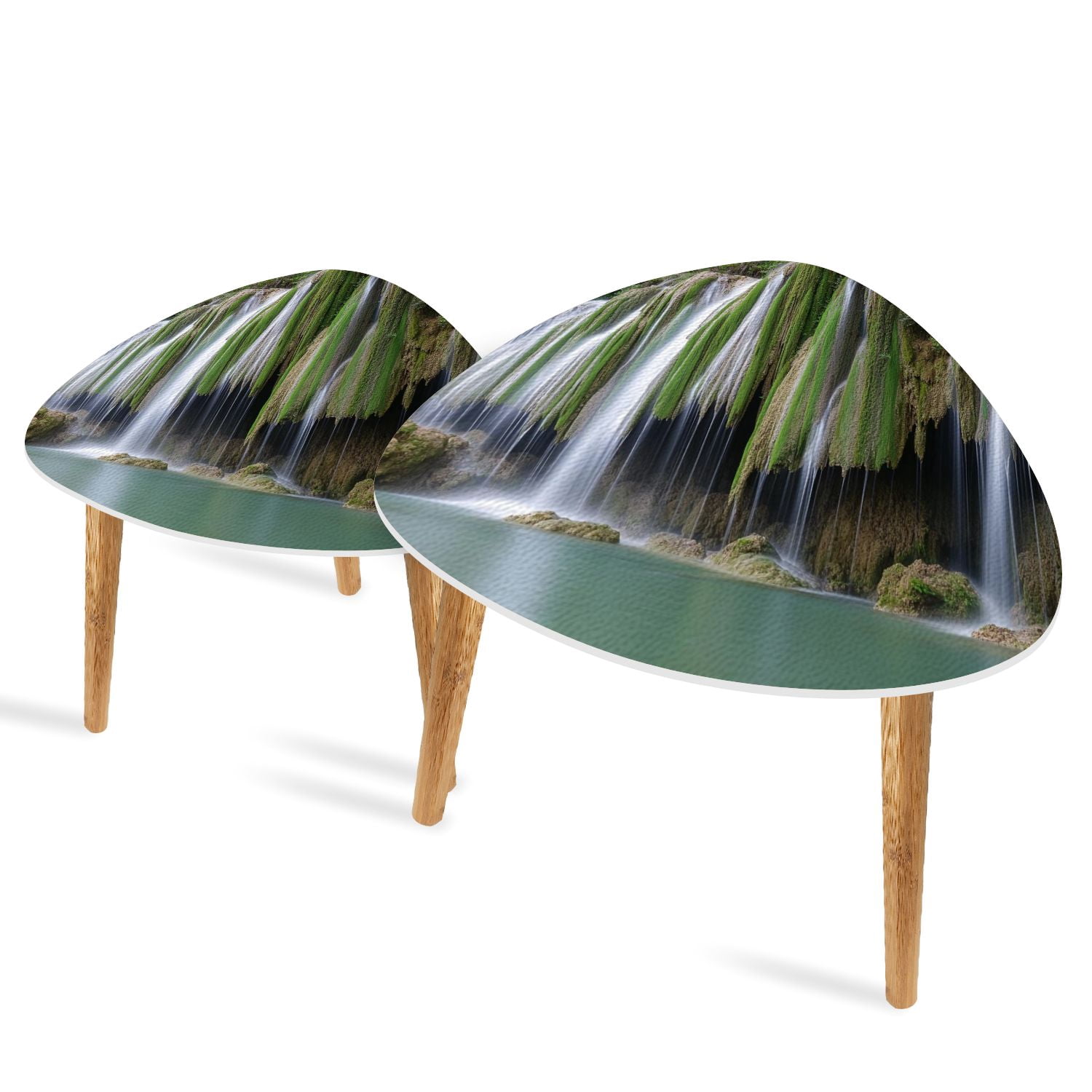 Triangle End Tables Set of 2 Waterfall el Limon Samana Dom Rep Small ...