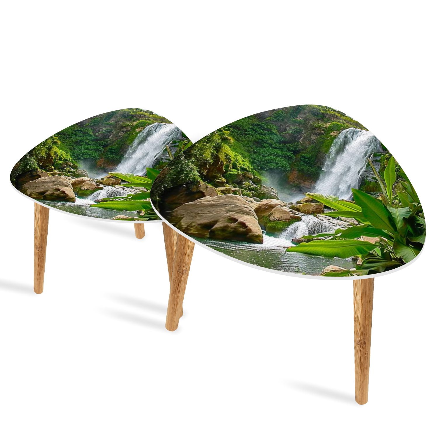 Triangle End Tables Set of 2 Waterfall taco Bamba Small Coffee Table ...