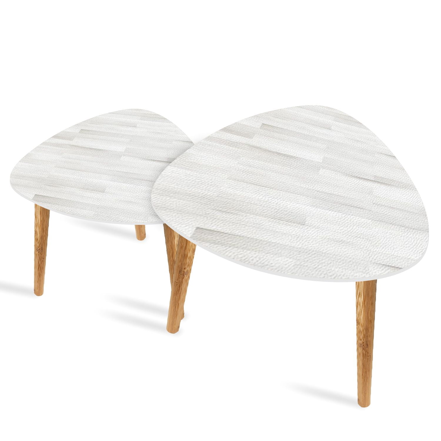 Triangle End Tables Set of 2 White wooden parquet flooring texture file ...