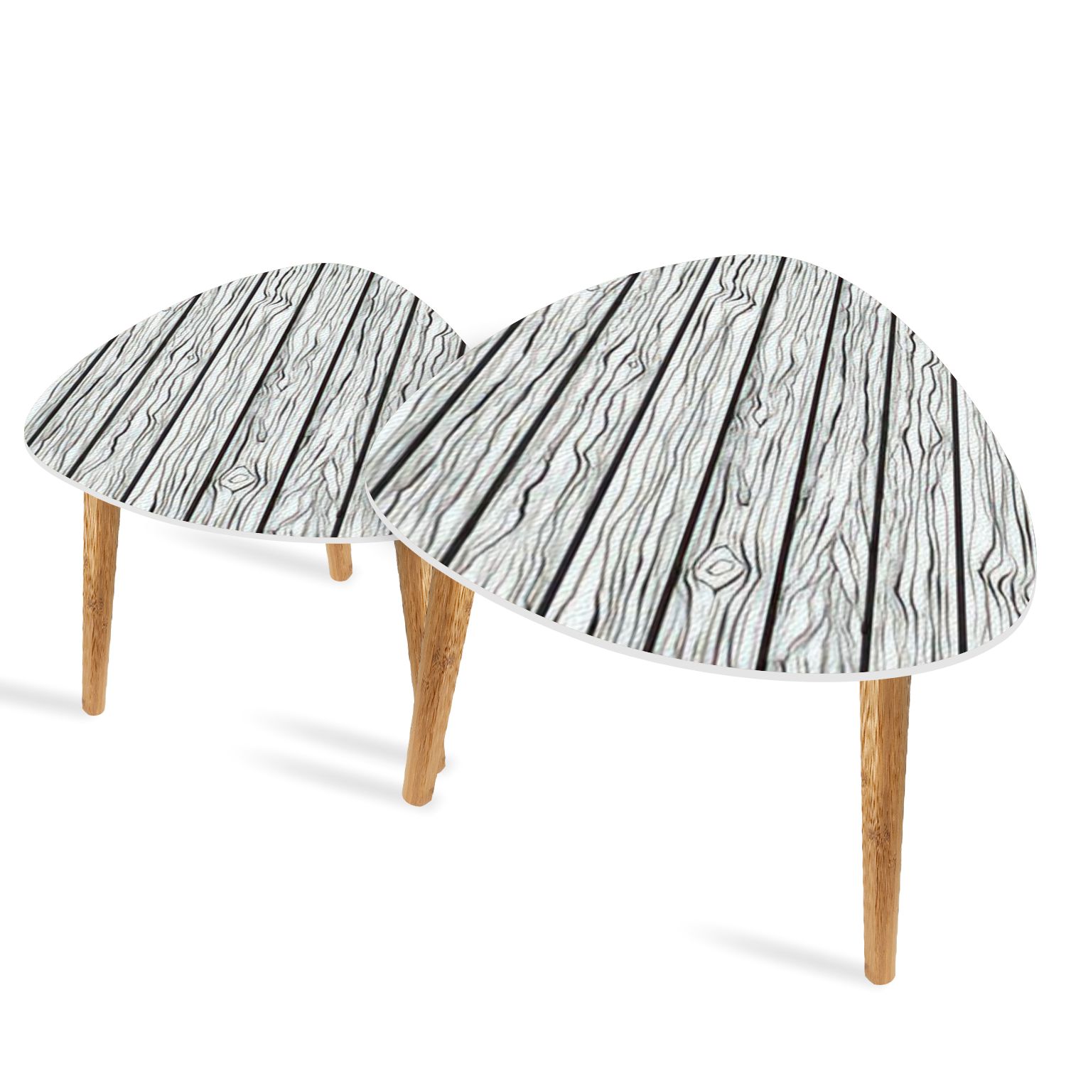 Triangle End Tables Set of 2 Wood texture Seamless pattern Black drawn ...