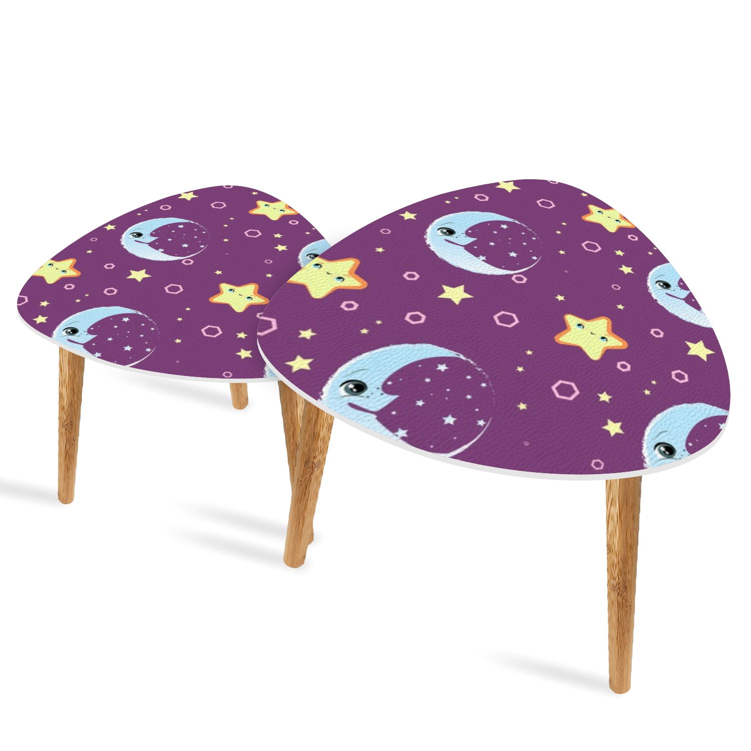 Triangle End Tables Set of 2 Young moon star seamless pattern ...