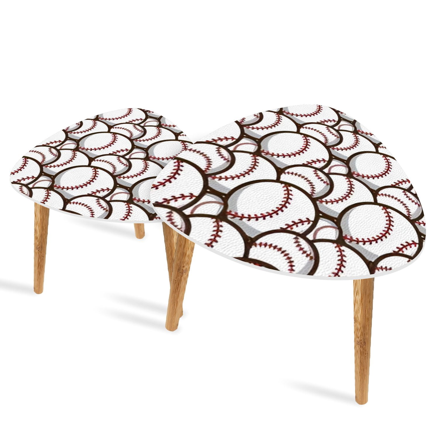 Triangle End Tables Set of 2 baseball seamless pattern Small Coffee ...