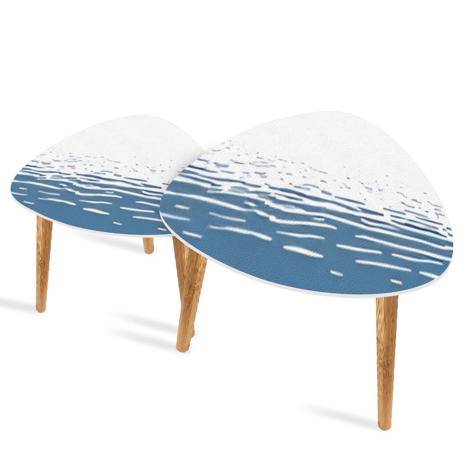 Triangle End Tables Set of 2 color texture light water surface Small ...