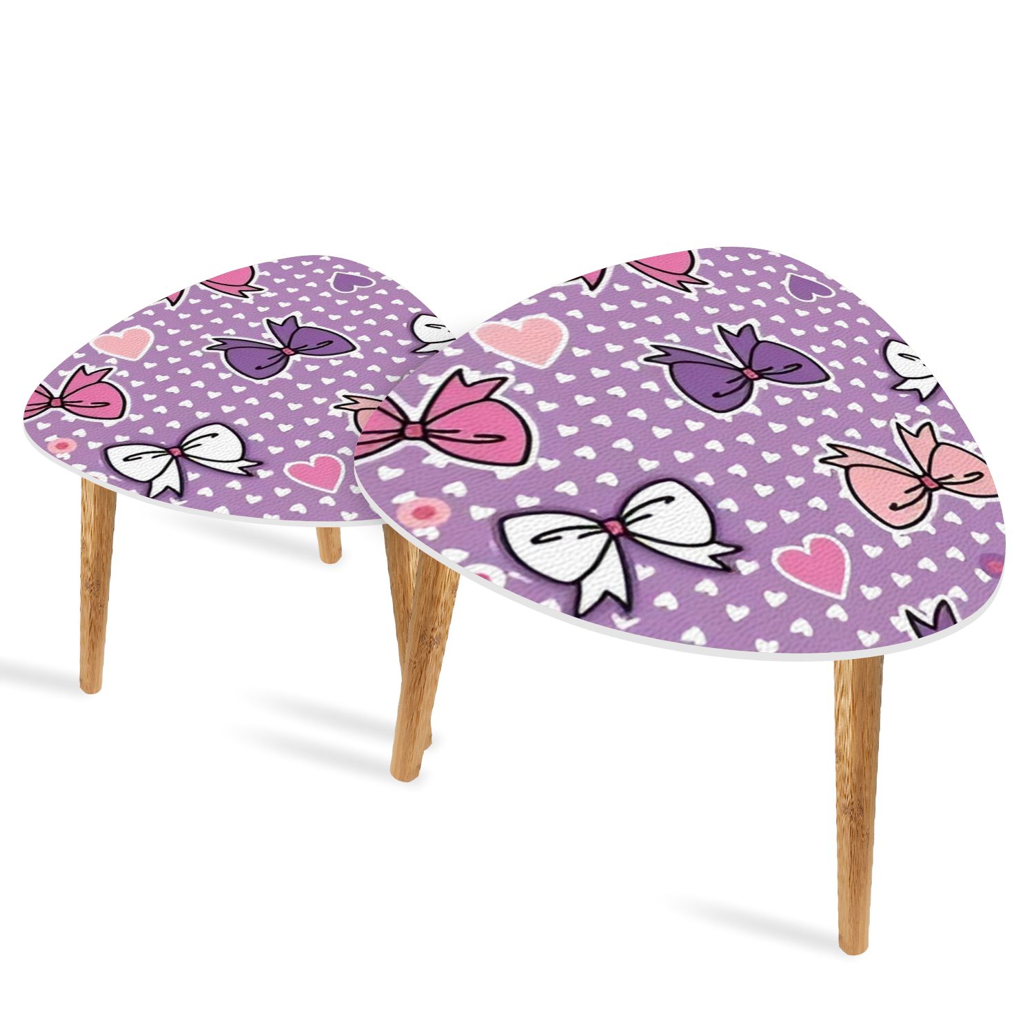 Triangle End Tables Set of 2 cute patterns for girl sleepwear heart ...