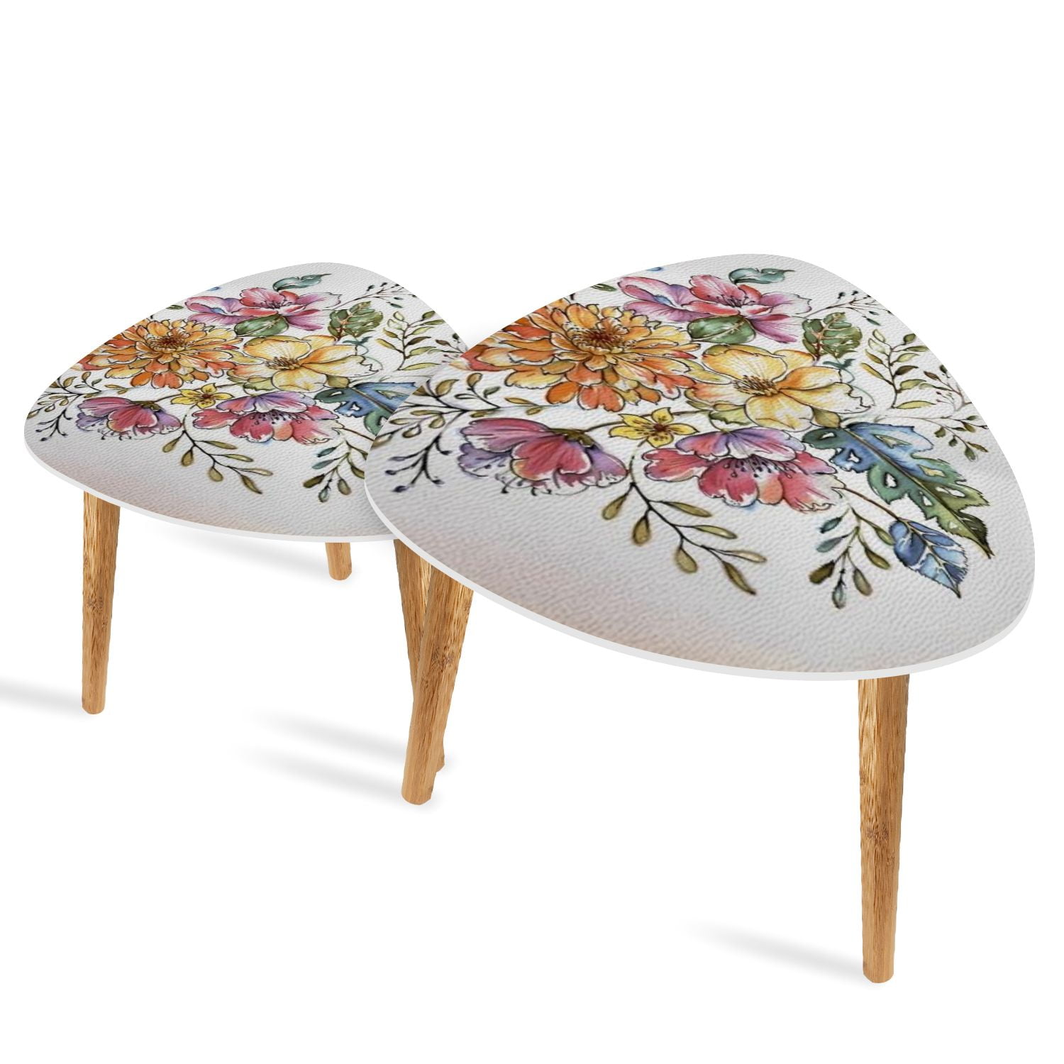 Triangle End Tables Set of 2 flower bunch to creat beautifull saree ...