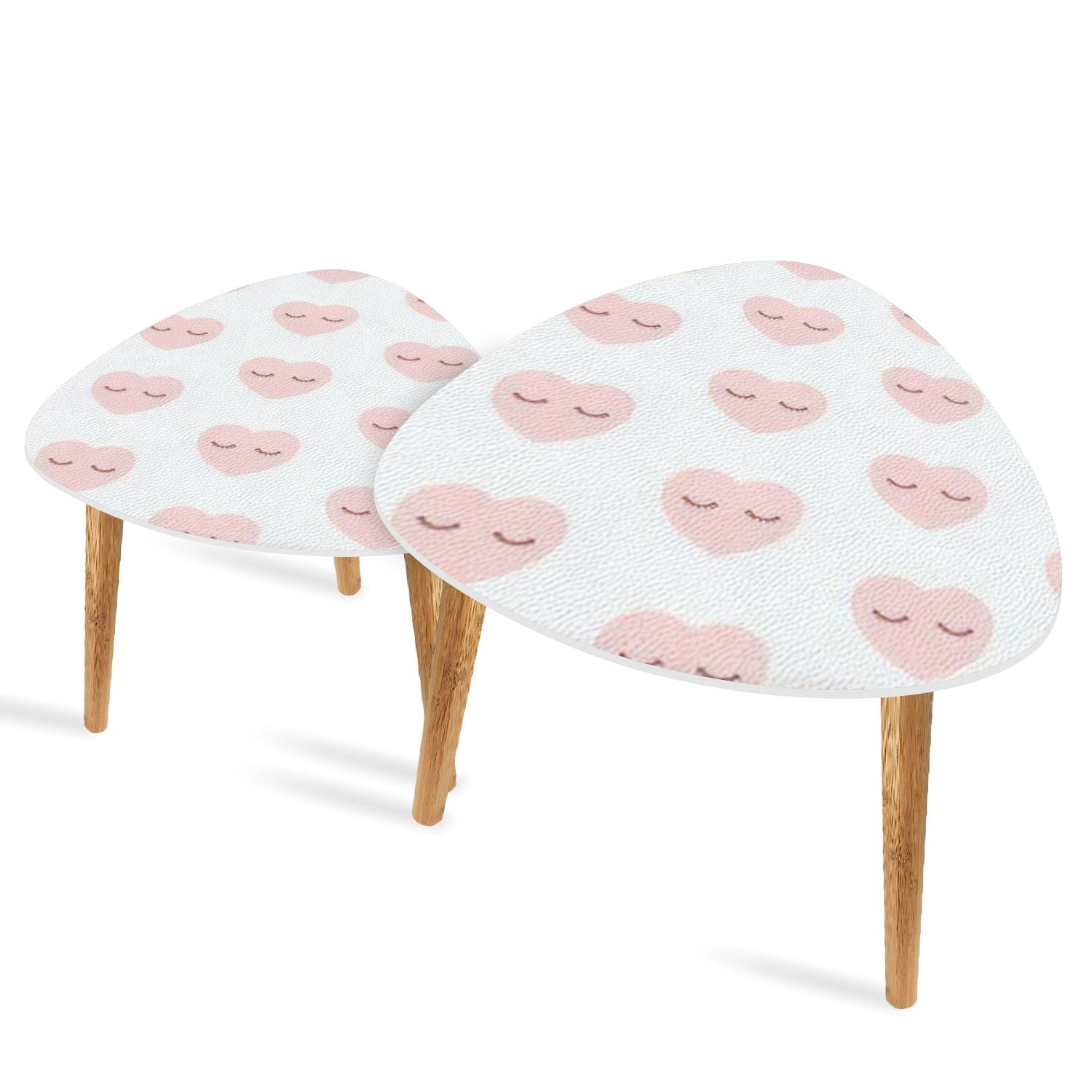 Triangle End Tables Set of 2 hearts Seamless Small Coffee Table, Tea ...