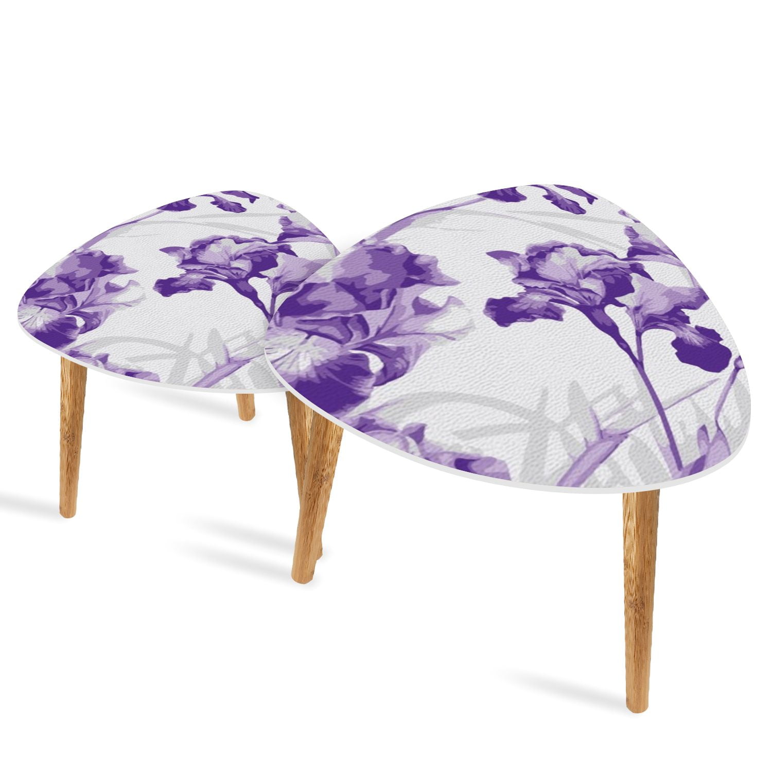 Triangle End Tables Set of 2 monochrome seamless pattern Small Coffee ...