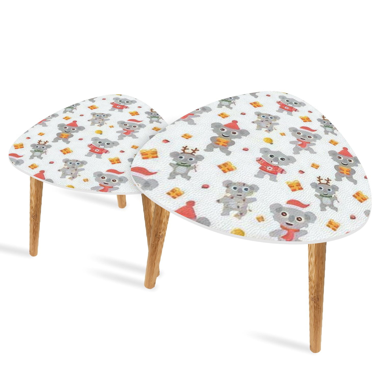 Triangle End Tables Set of 2 seamless cute Australian koalas wombats ...