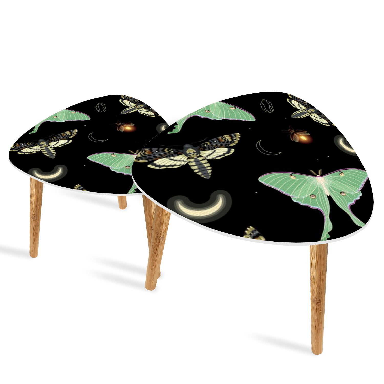 Triangle End Tables Set of 2 seamless pattern Small Coffee Table, Tea ...