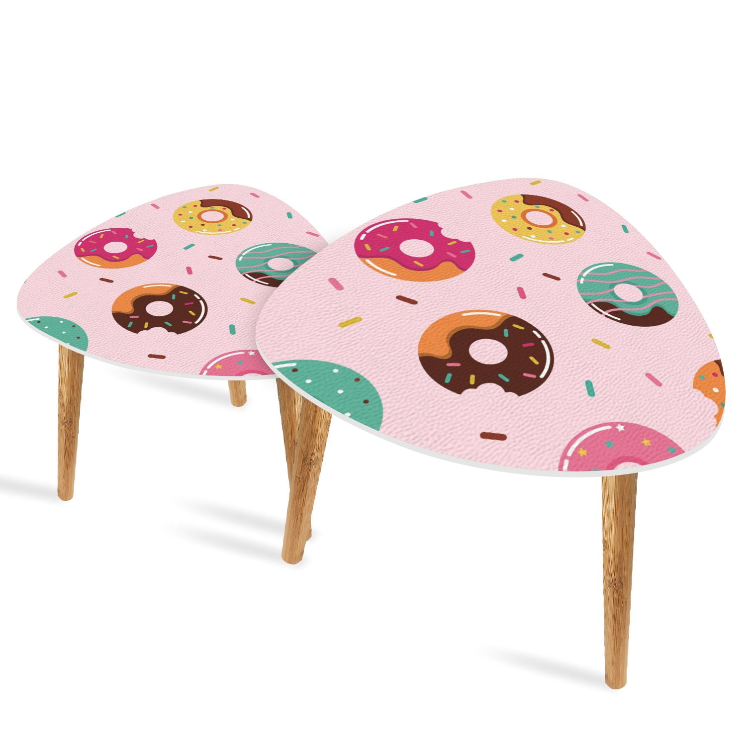 Triangle End Tables Set of 2 seamless pattern donuts illustrations ...