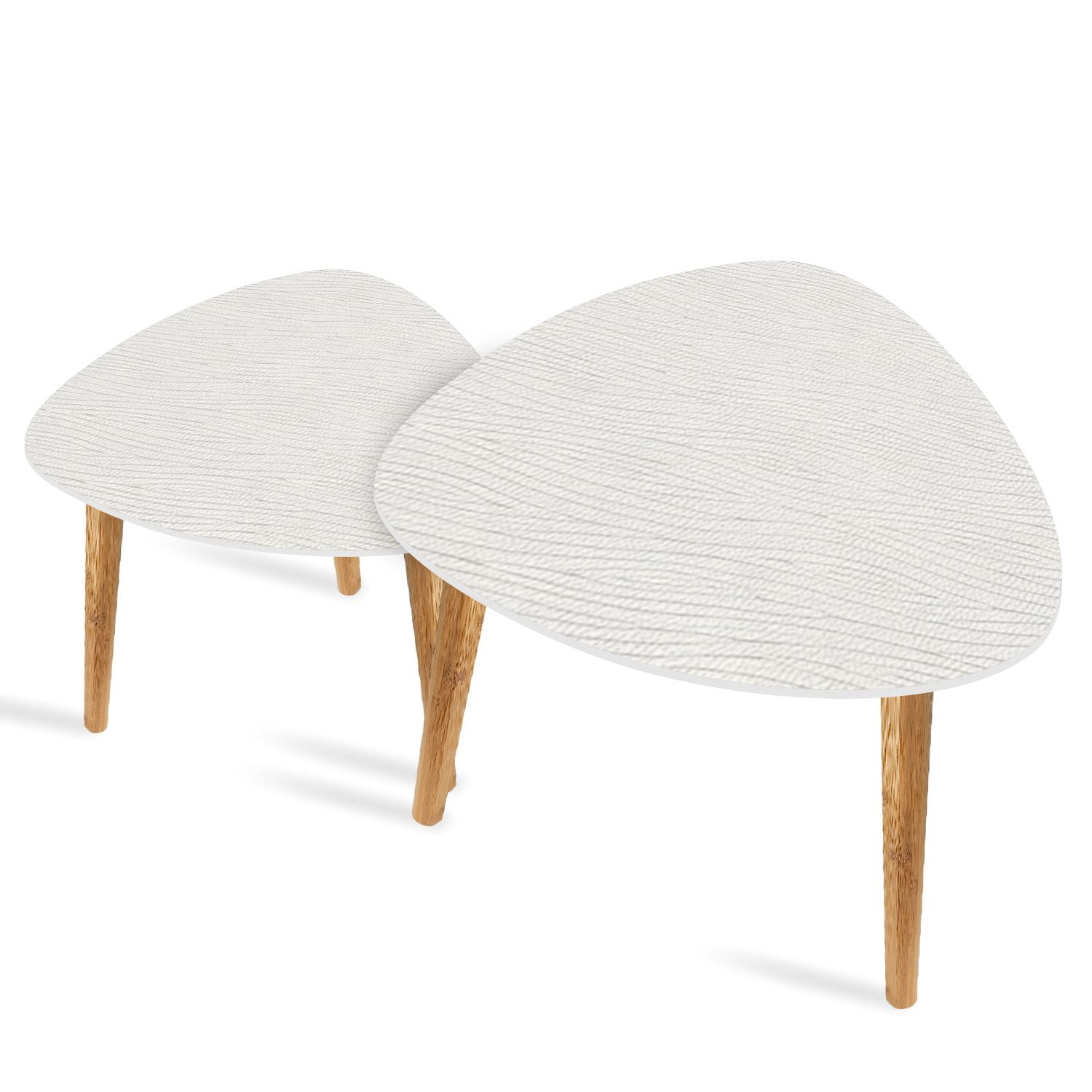 Triangle End Tables Set of 2 seamless pattern white wooden texture ...