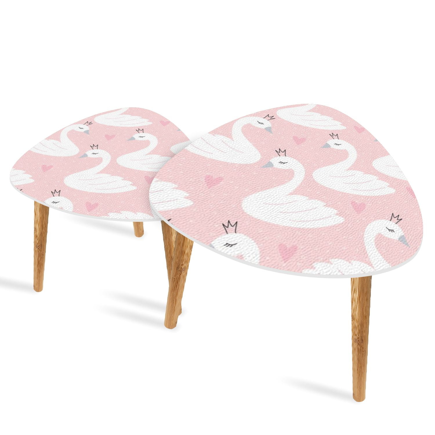 Triangle End Tables Set of 2 seamless swan princess pattern Small ...