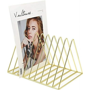 Triangle File Folder Racks and Magazine Holder, 9 Section Metal ...