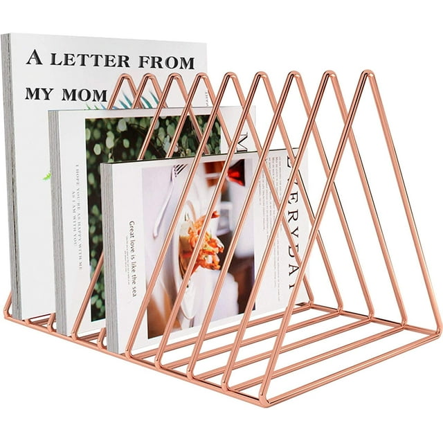 Triangle File Folder Racks and Magazine Holder, 9 Section Metal ...