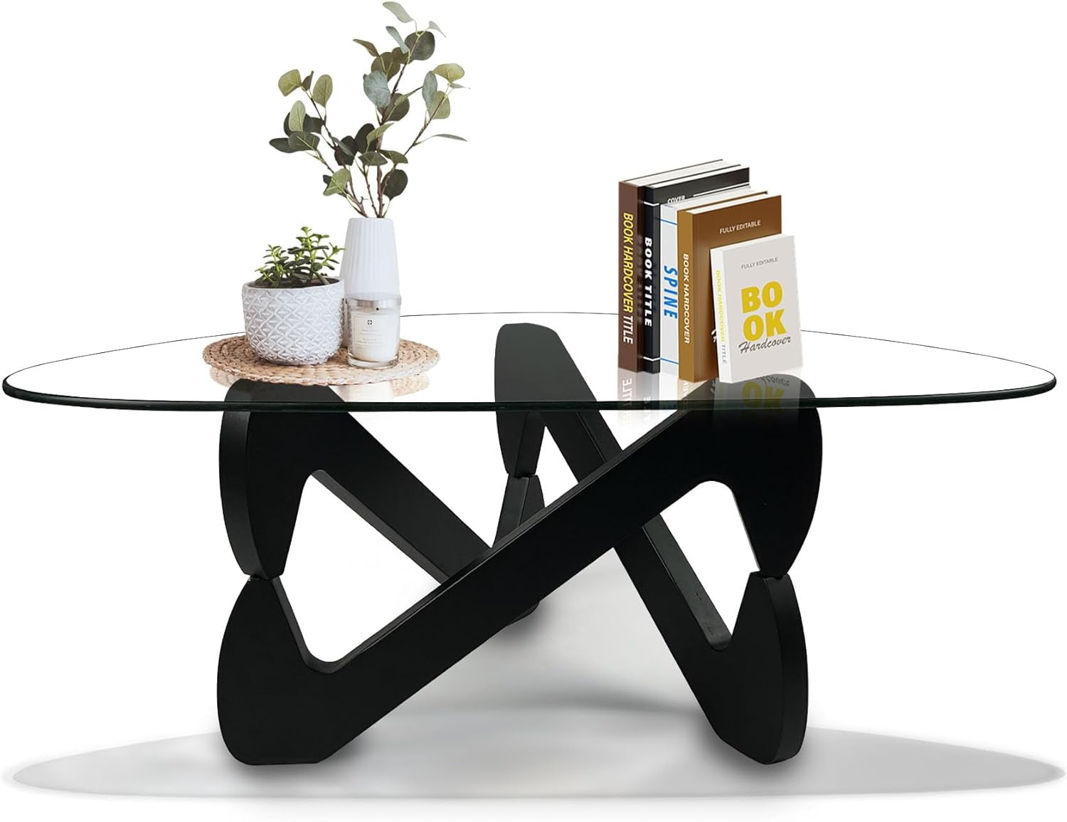 Triangle Glass Coffee Table Mid Century Modern Coffee Table Low Living ...