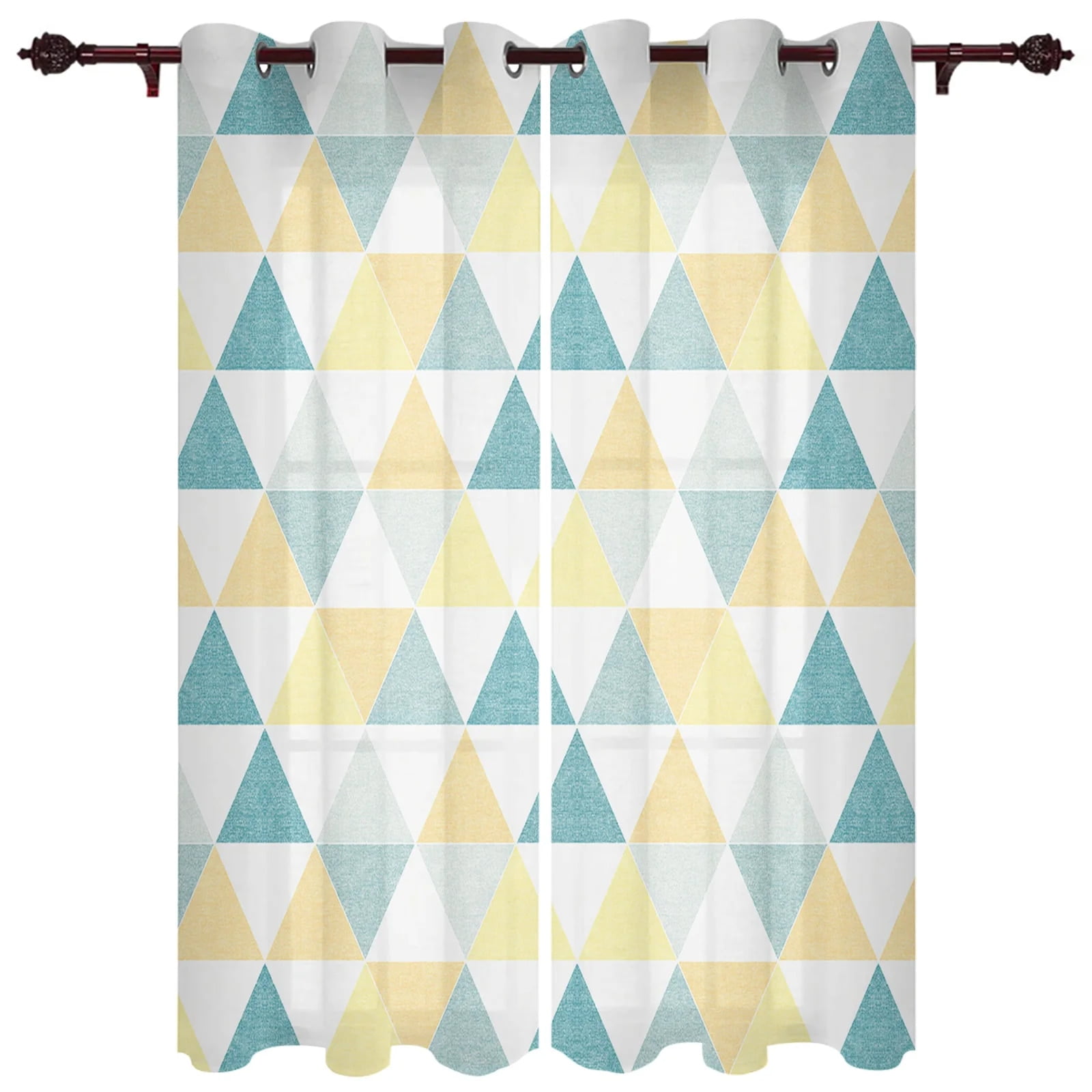 Triangle Gradient Texture Window Curtains for Living Room Home Bedroom ...