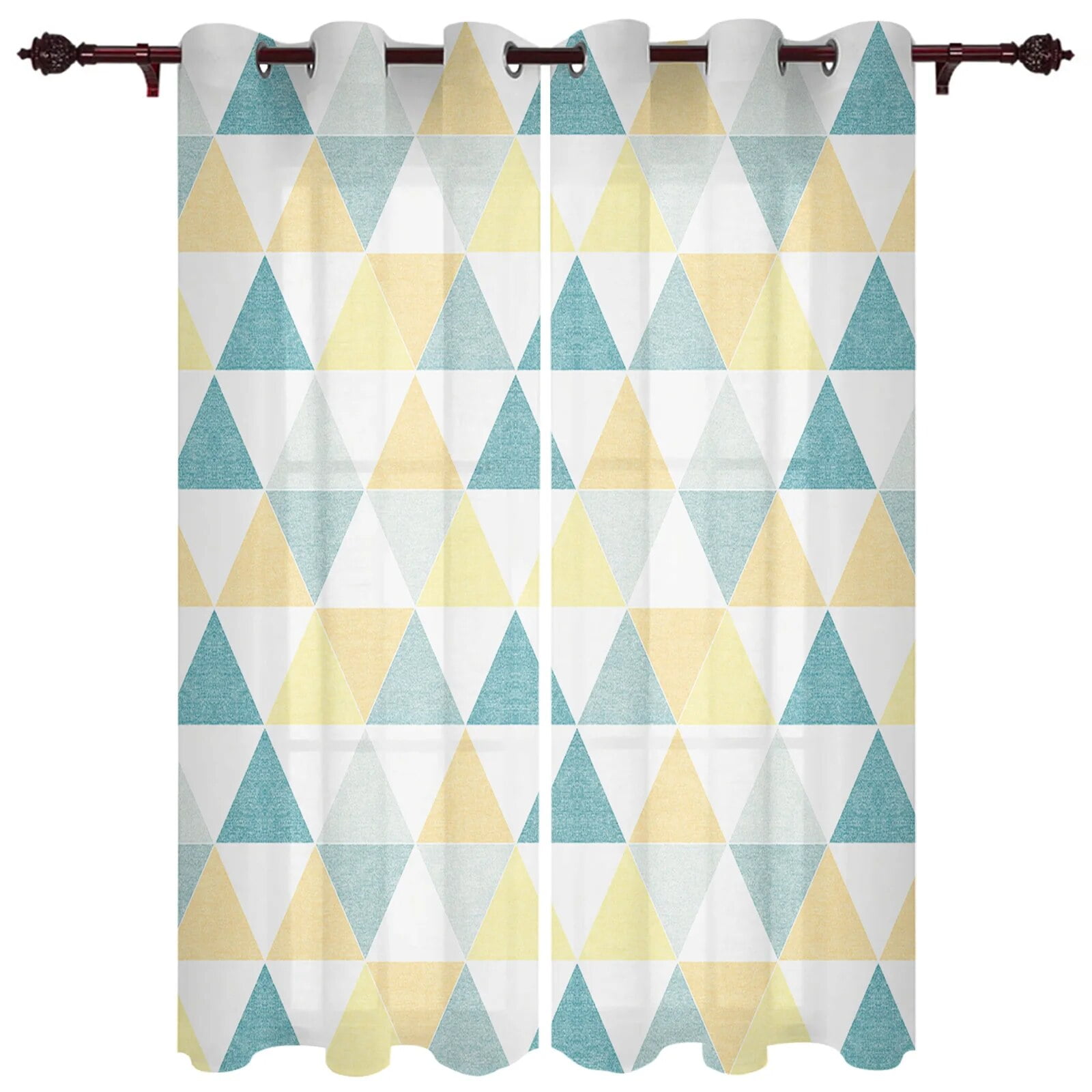 Triangle Gradient Texture Window Curtains for Living Room Home Bedroom ...