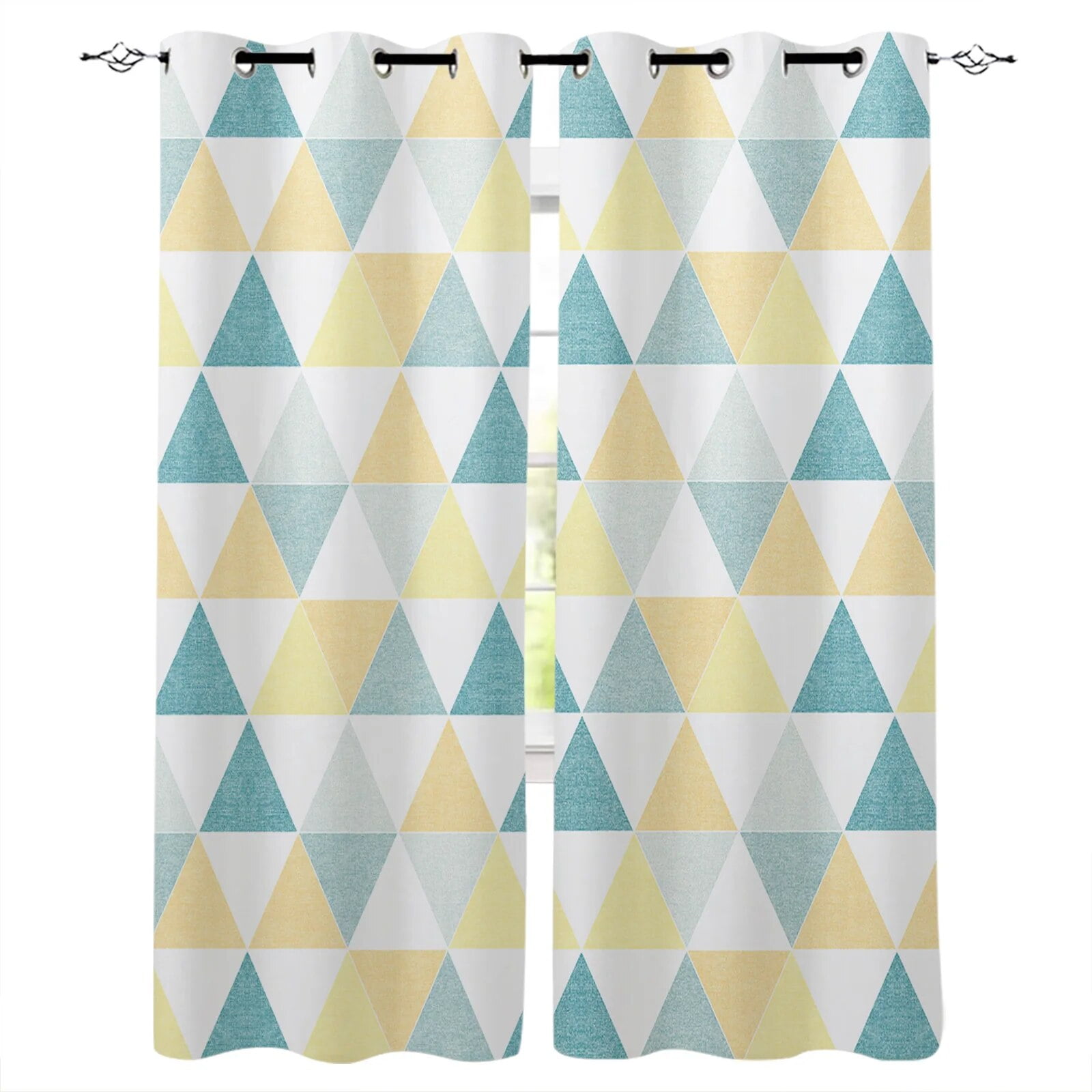 Triangle Gradient Texture Window Curtains for Living Room Luxury ...