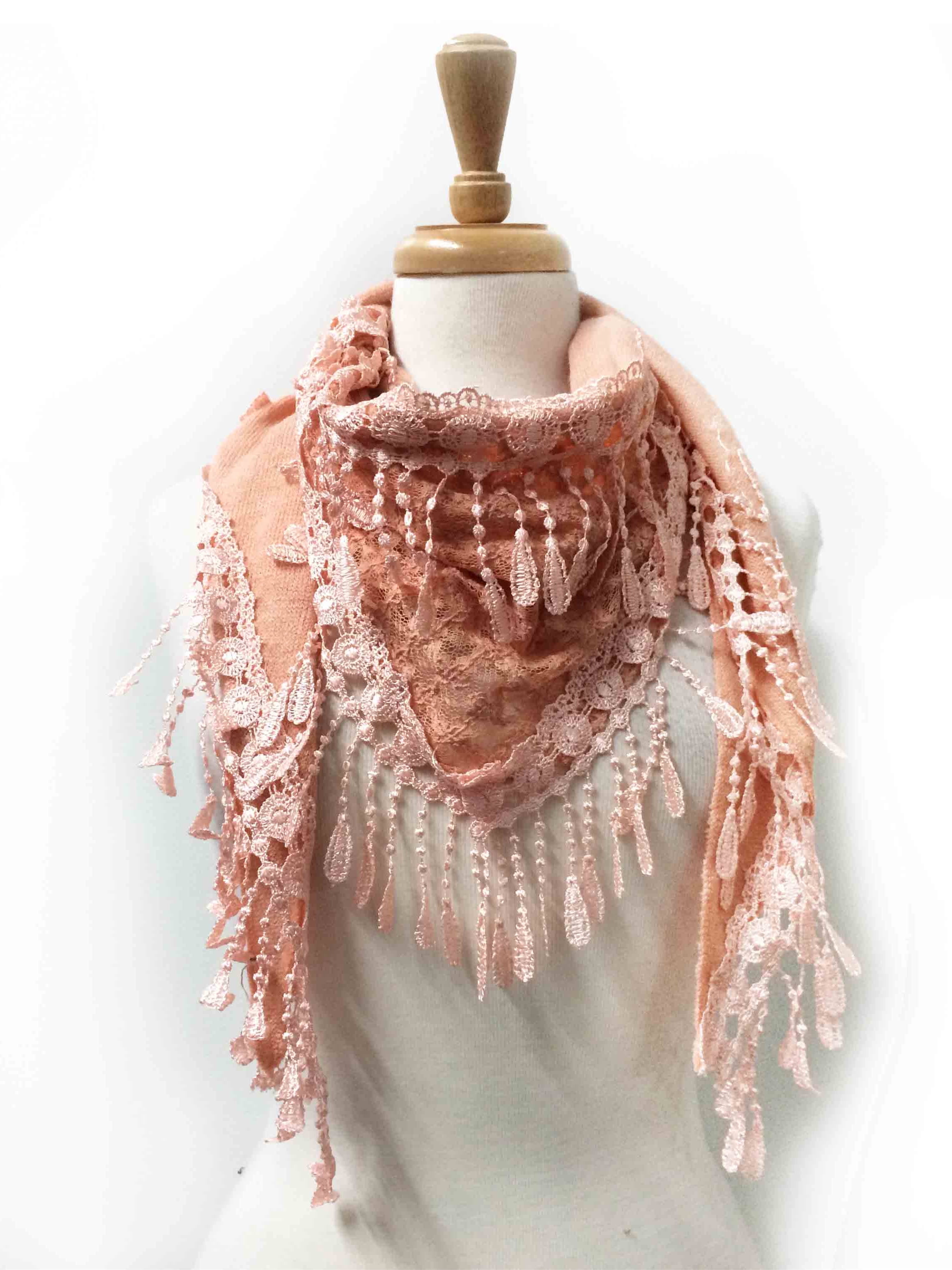 Triangle Knitted Lace Scarf - Walmart.com