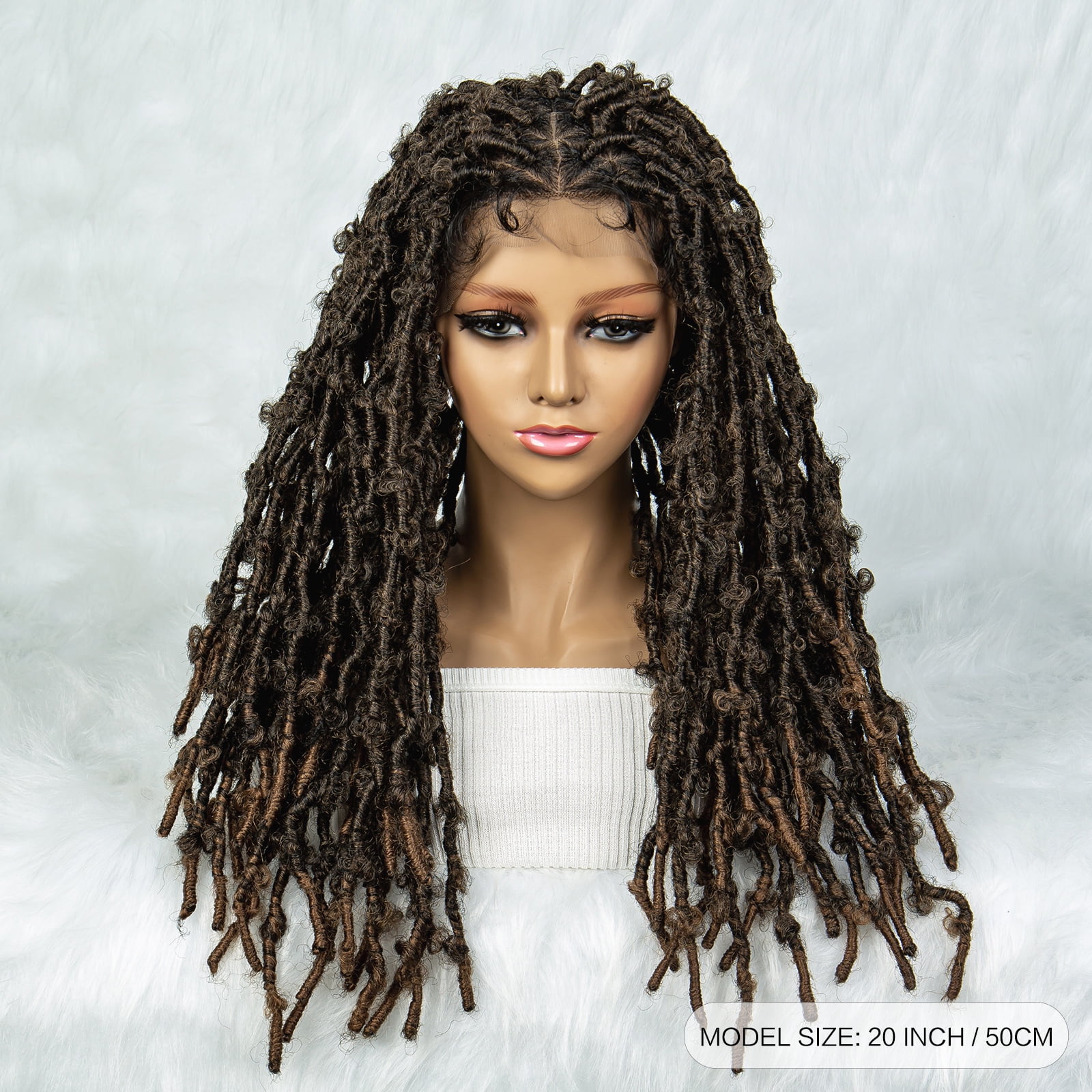 Triangle Knotless Dreadlocks Box Braiding Wigs Full Lace Lock Wig for ...