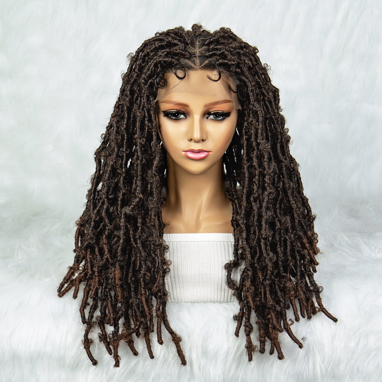 Triangle Knotless Dreadlocks Box Braiding Wigs Full Lace Lock Wig for ...