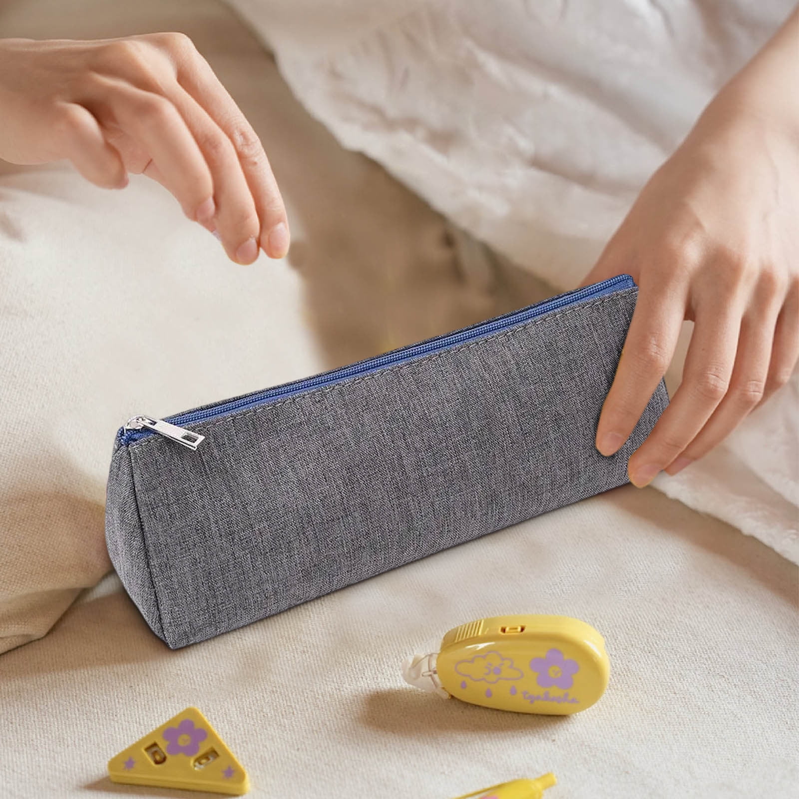 Triangle Korean simple personality Waterproof Pencil Case (8.46x3.15 ...