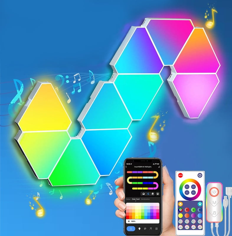 Triangle LED Light Panels, 10 Pack RGB Triangle Wall Lights with APP ...