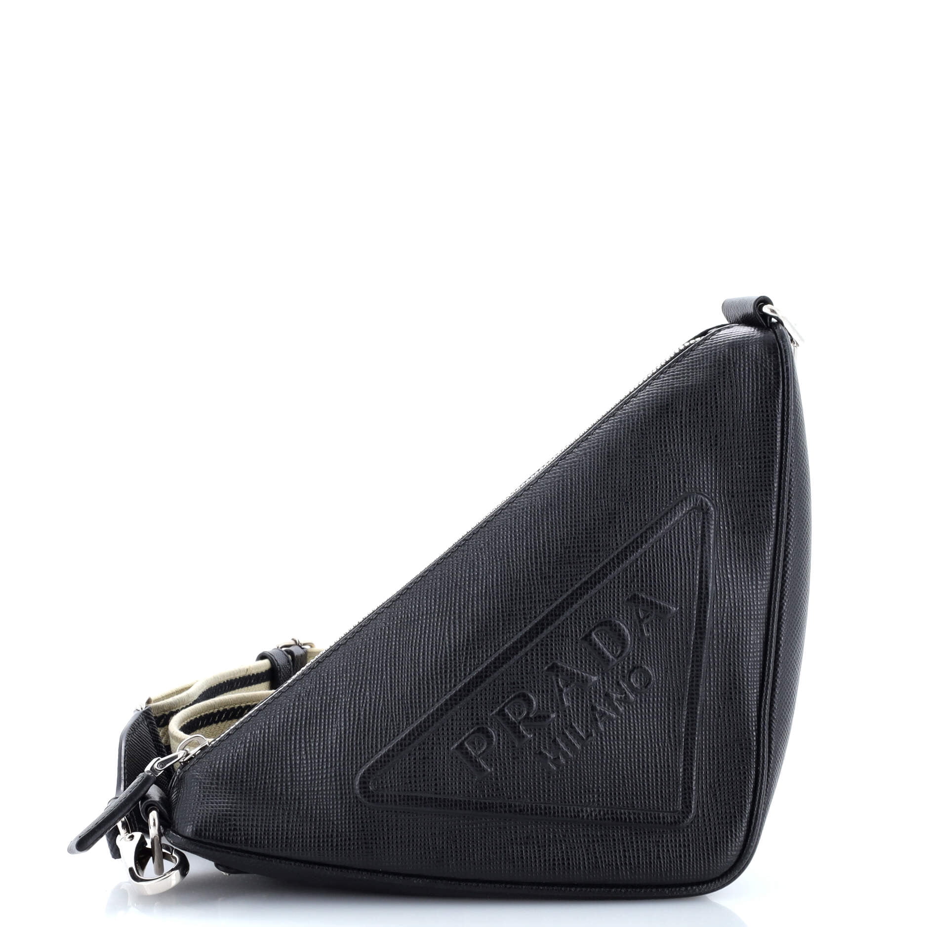 Pre-Owned Triangle Logo Zip Crossbody Bag Leather Small By Rebag ...