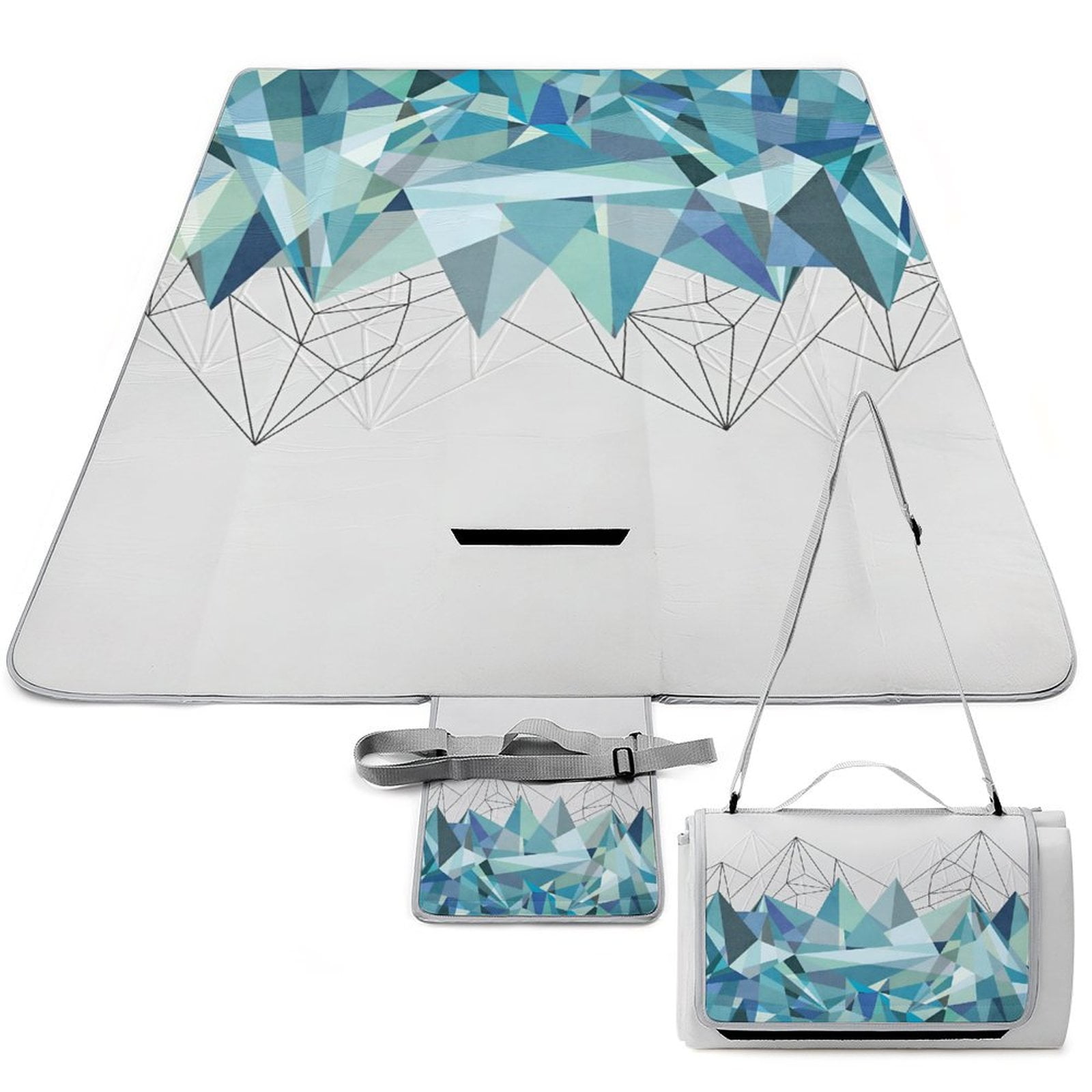 Triangle Mountain Art Square Picnic Mat Waterproof Beach Mat Folding ...