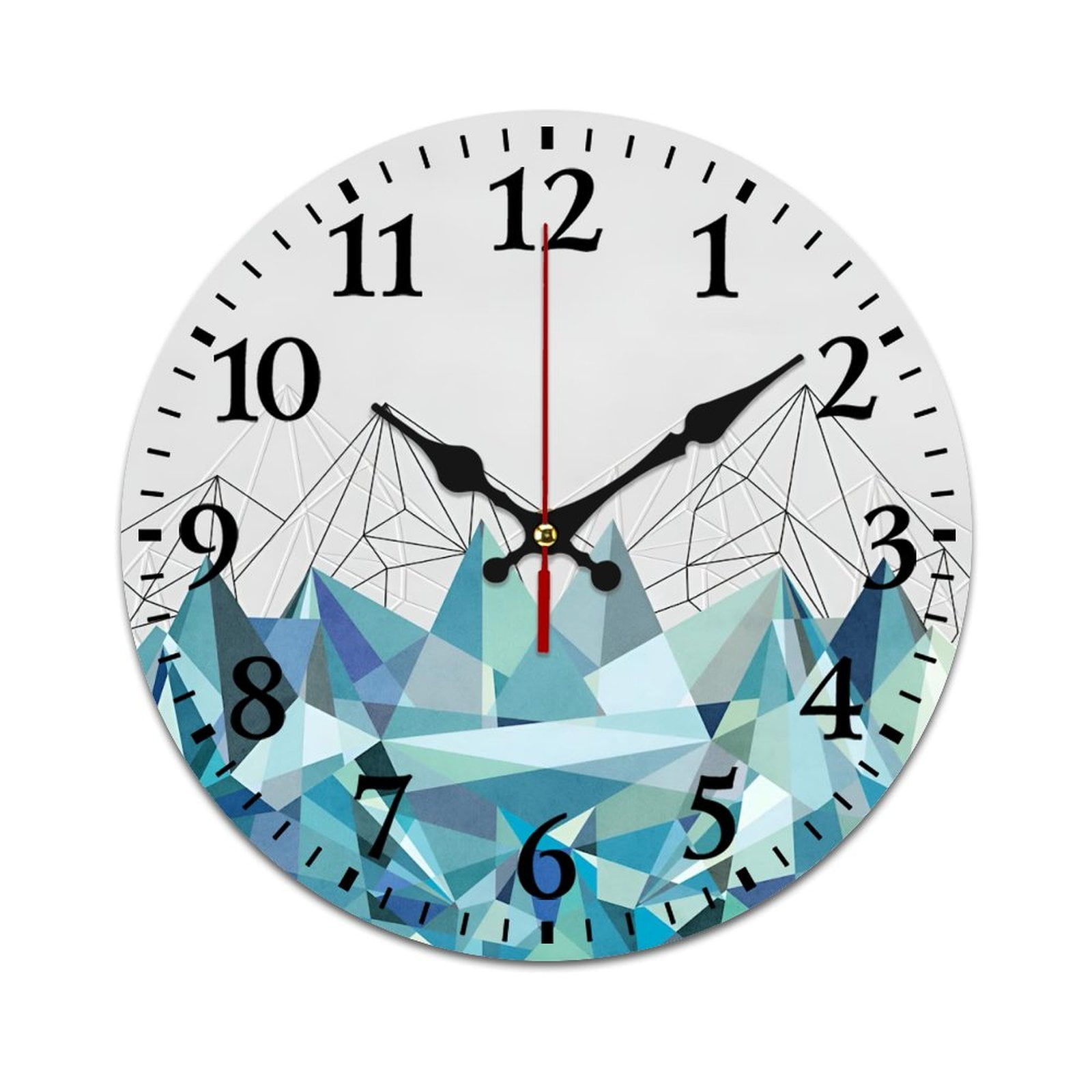 Triangle Mountain Art Wall Clock Modern Design Clocks Wall Hanging Home ...