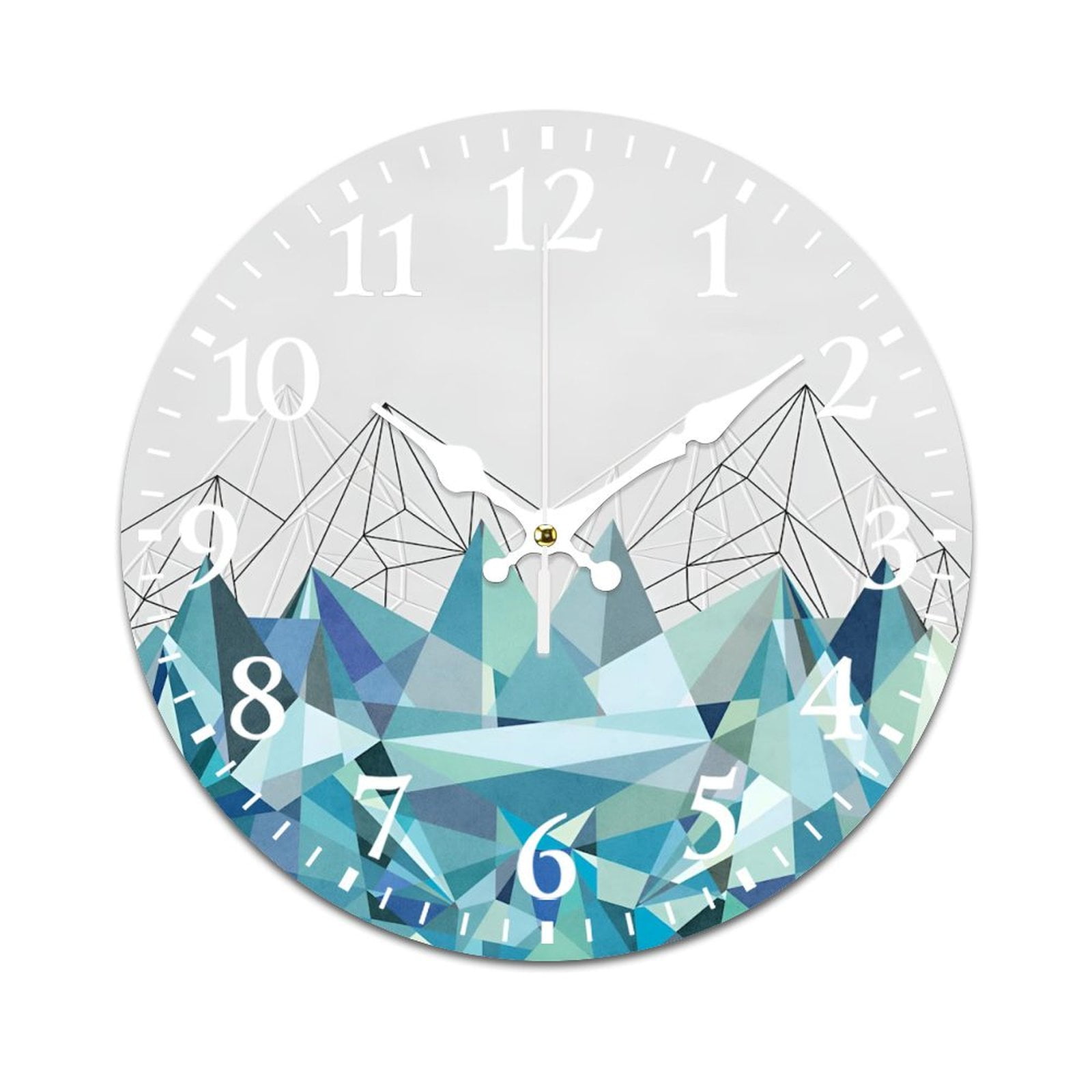 Triangle Mountain Art Wall Clock Modern Design Clocks Wall Hanging Home ...
