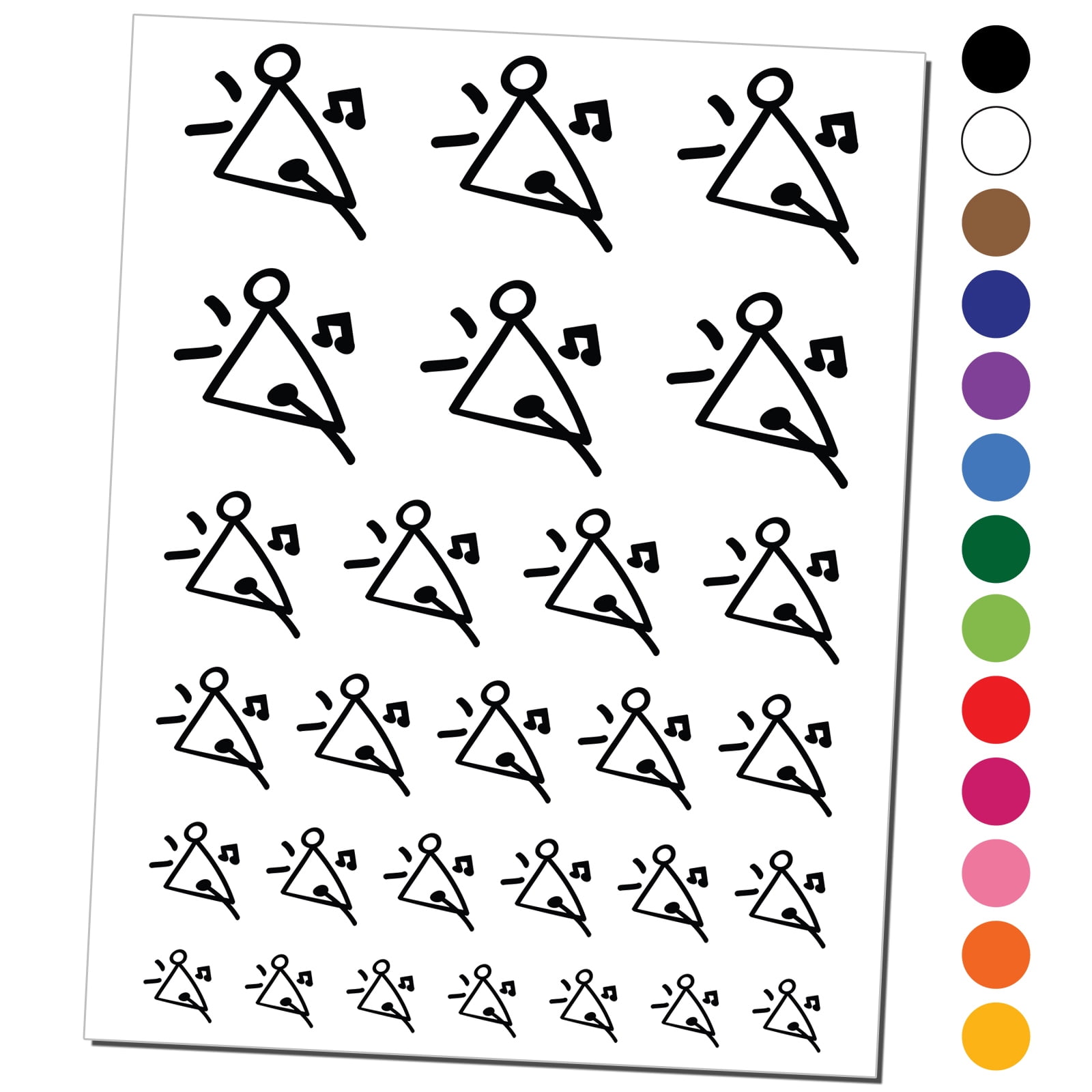 Triangle Music Instrument Water Resistant Temporary Tattoo Set Fake ...
