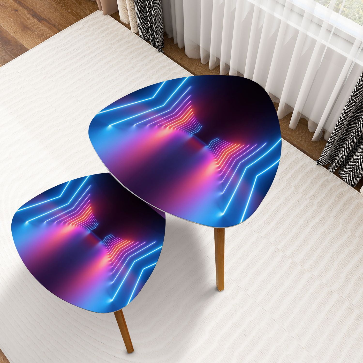 Triangle Nesting Coffee Table Set of 2 3d render abstract geometric ...