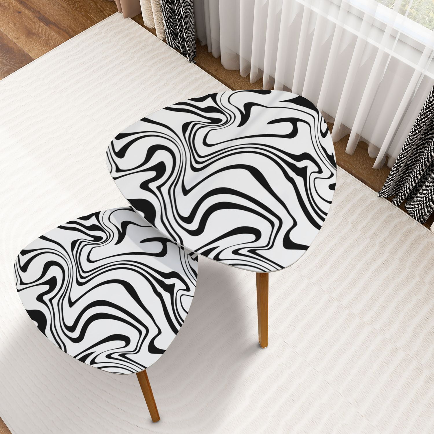 Triangle Nesting Coffee Table Set of 2 Abstract optical illusion ...