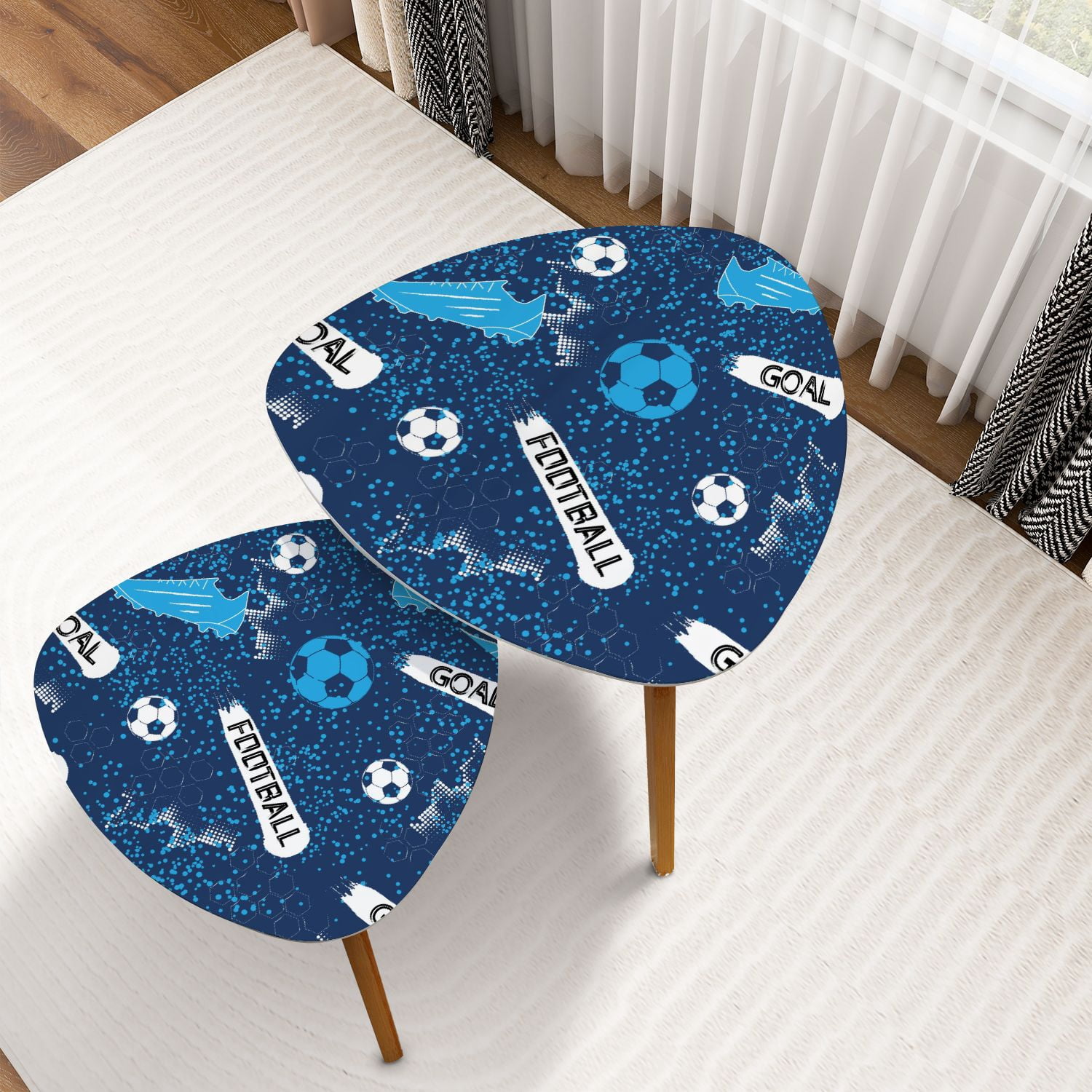 Triangle Nesting Coffee Table Set of 2 Abstract seamless football for ...