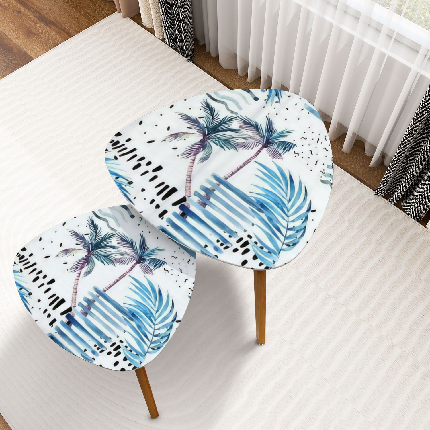 Triangle Nesting Coffee Table Set of 2 Abstract summer seamless ...