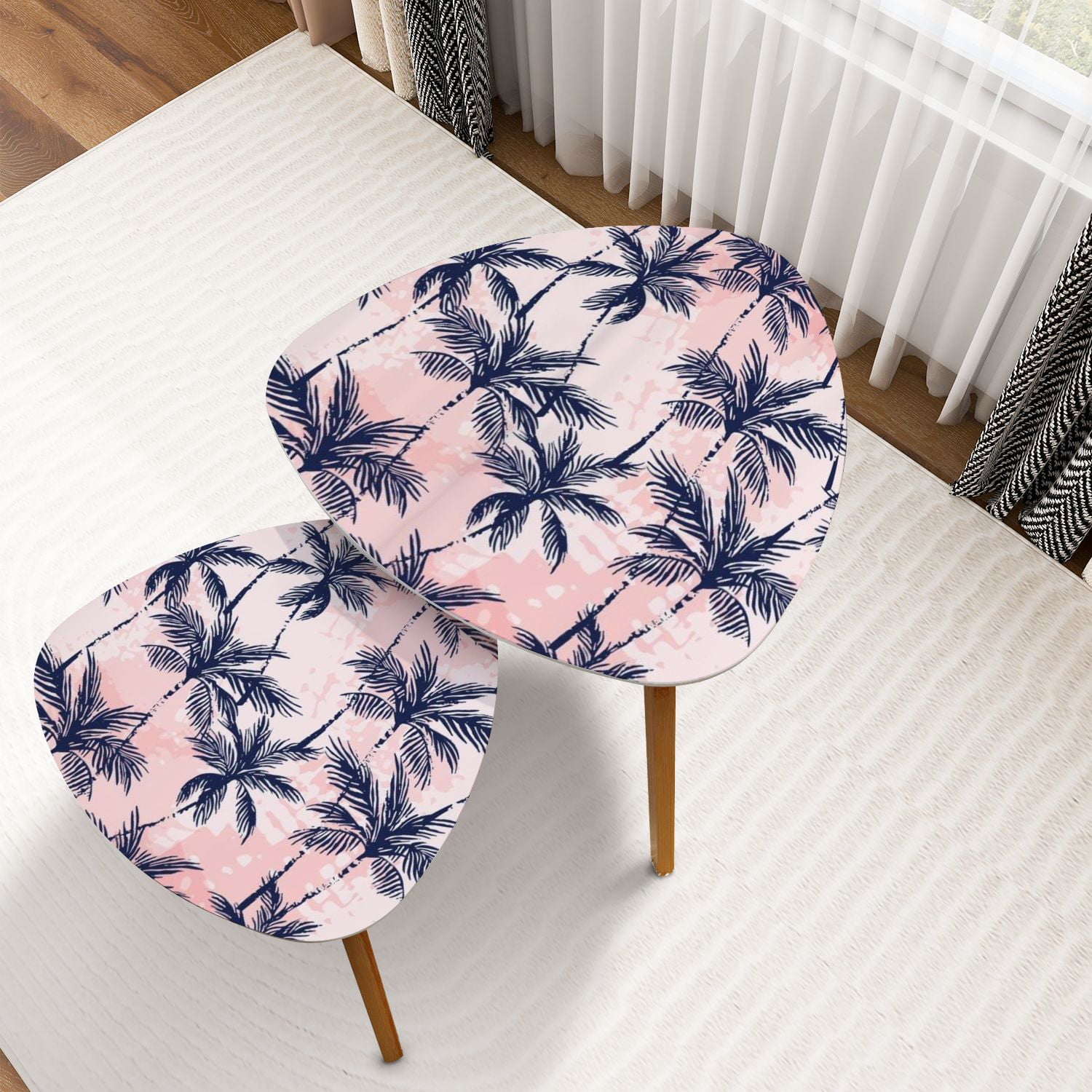 Triangle Nesting Coffee Table Set of 2 Abstract tropics seamless ...