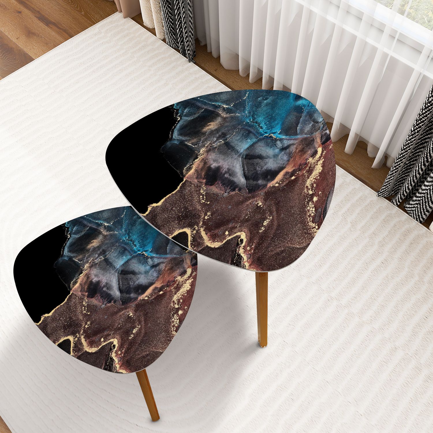 Triangle Nesting Coffee Table Set of 2 Alcohol ink art Mixing liquid ...