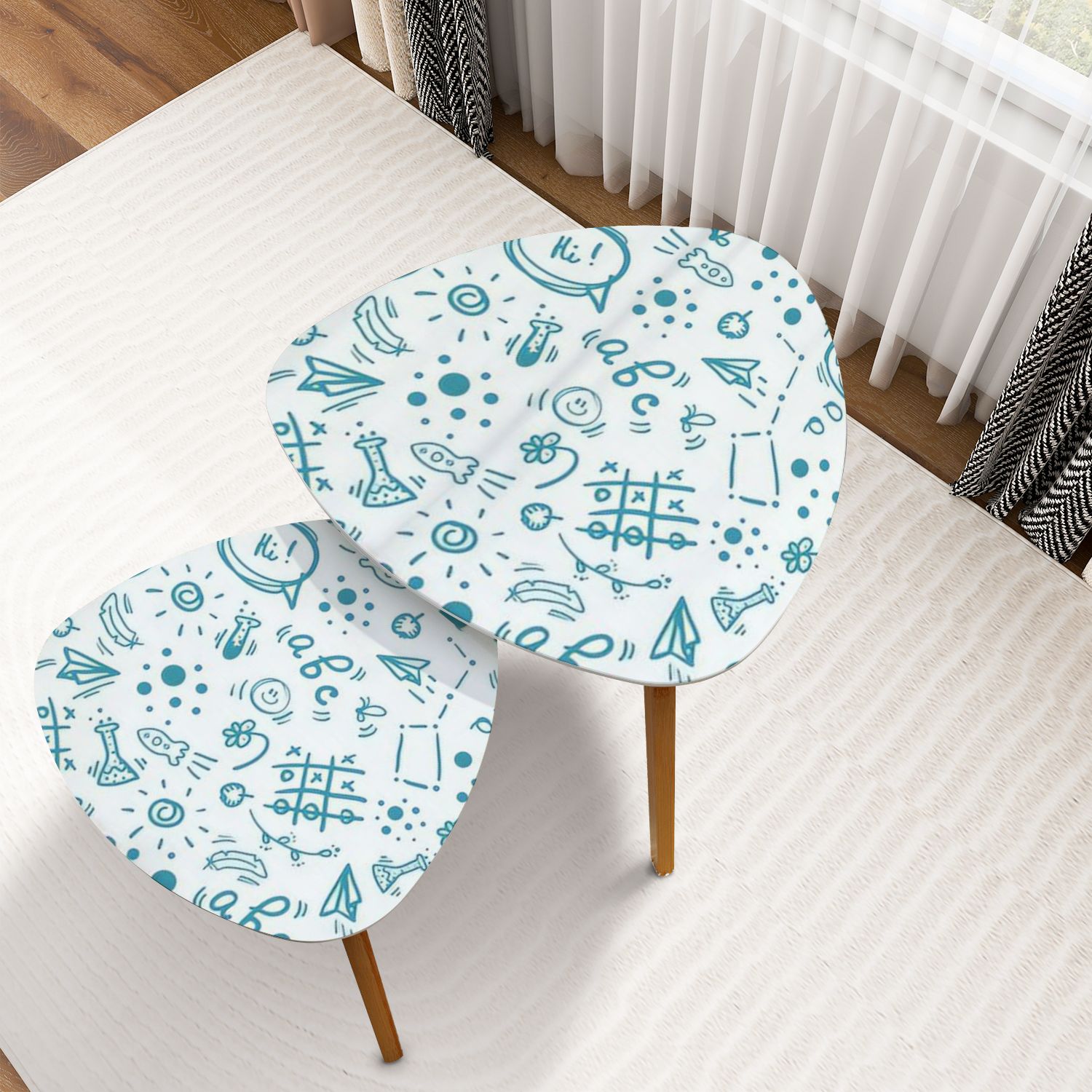 Triangle Nesting Coffee Table Set of 2 Back to school drawn doodle ...