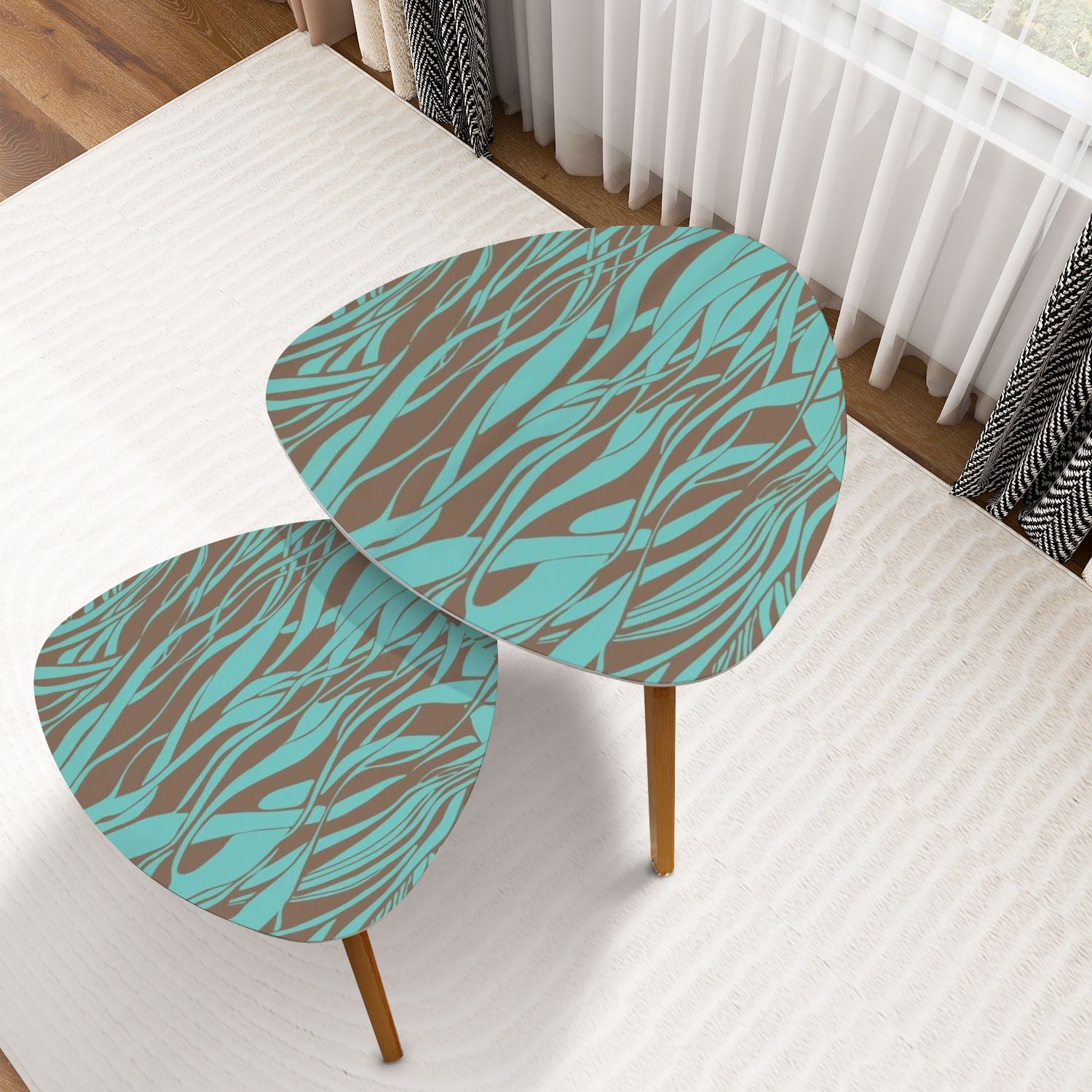 Triangle Nesting Coffee Table Set of 2 Beautiful seamless wave pattern ...