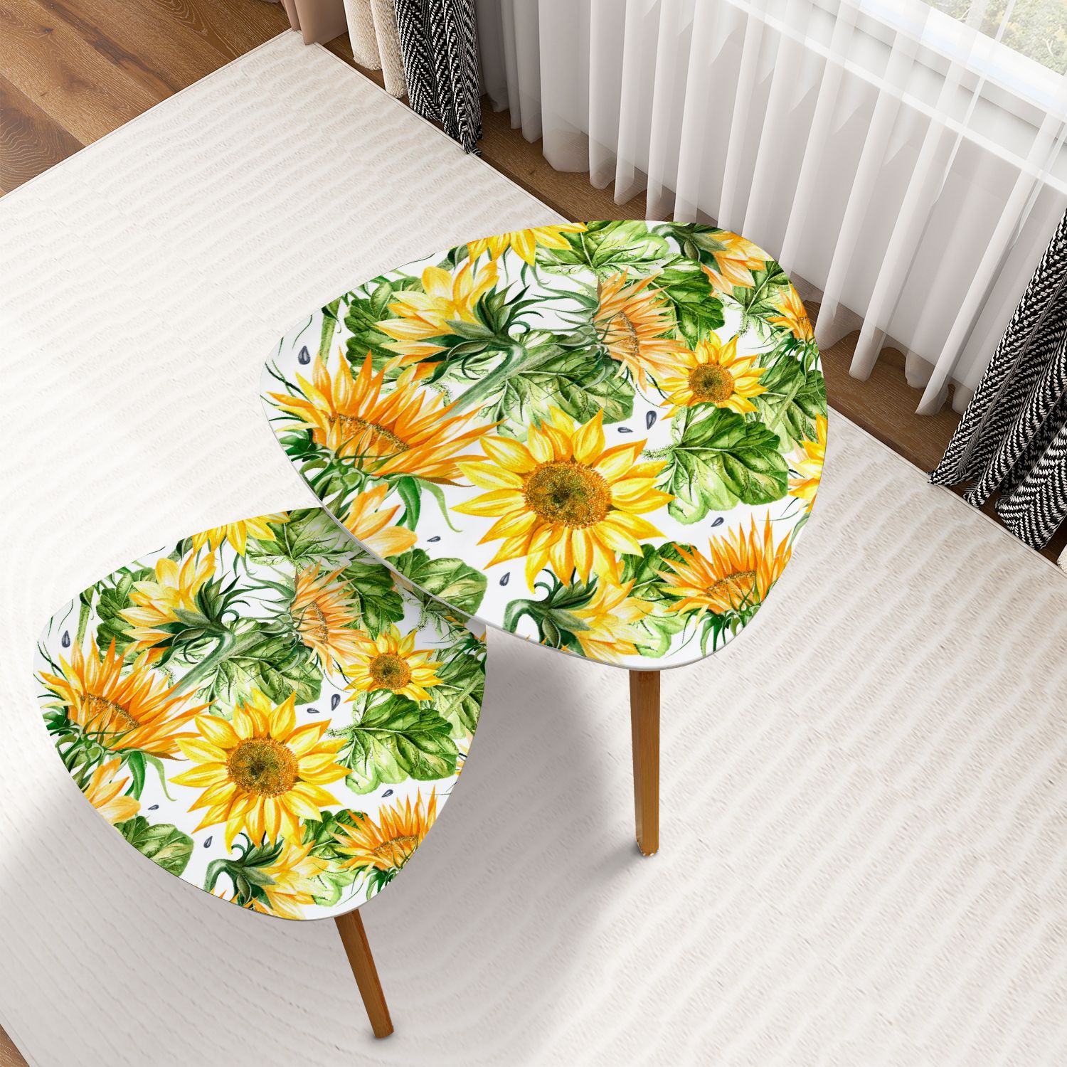Triangle Nesting Coffee Table Set of 2 Beautiful watercolor seamless ...