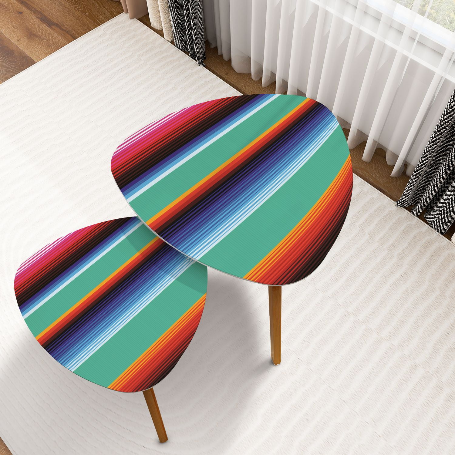 Triangle Nesting Coffee Table Set of 2 Blanket stripes seamless pattern ...