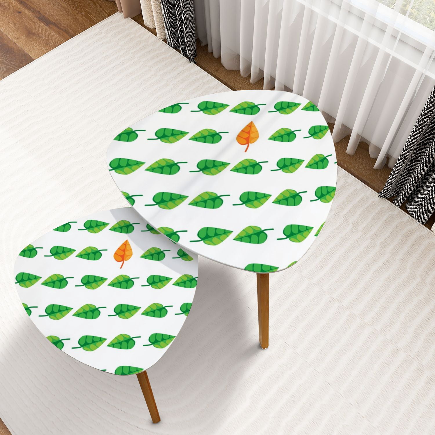 Triangle Nesting Coffee Table Set of 2 Bright seamless pattern Green ...