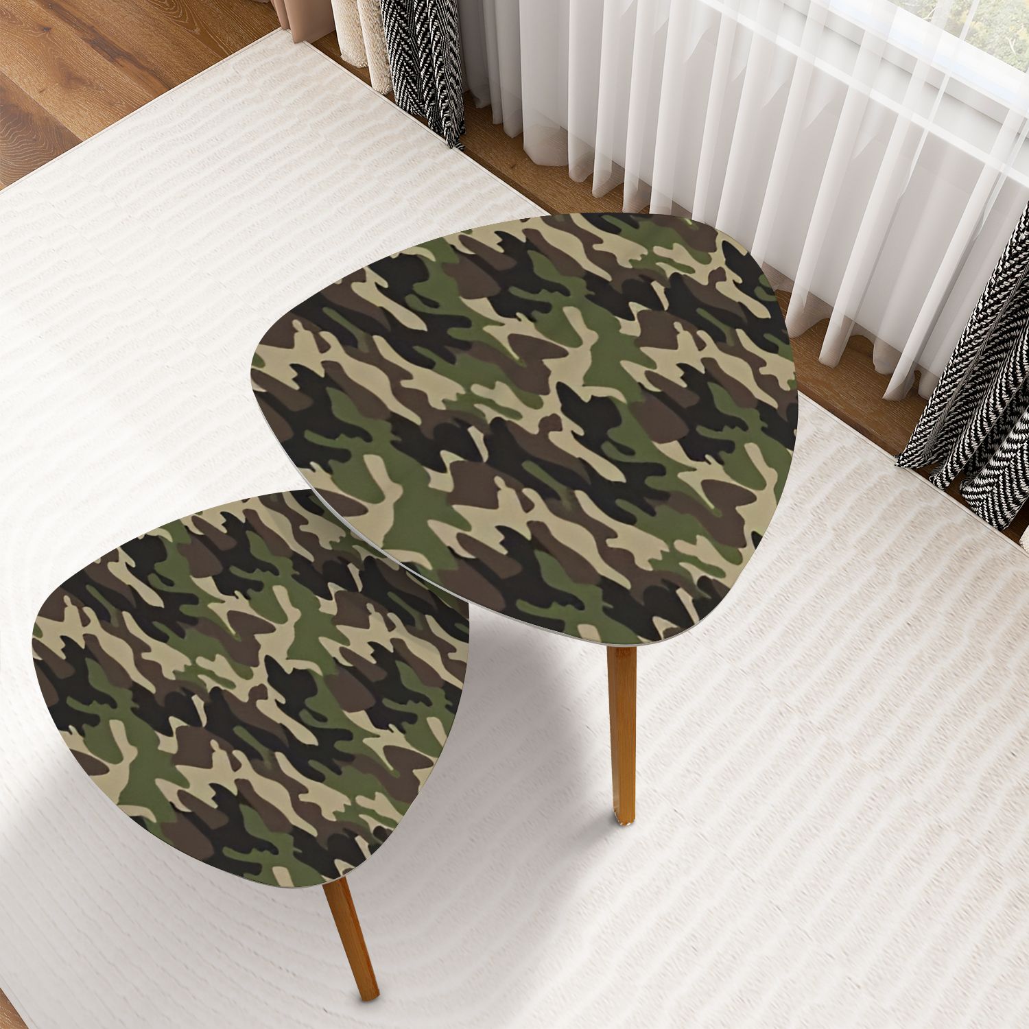 Triangle Nesting Coffee Table Set of 2 Camouflage pattern seamless ...