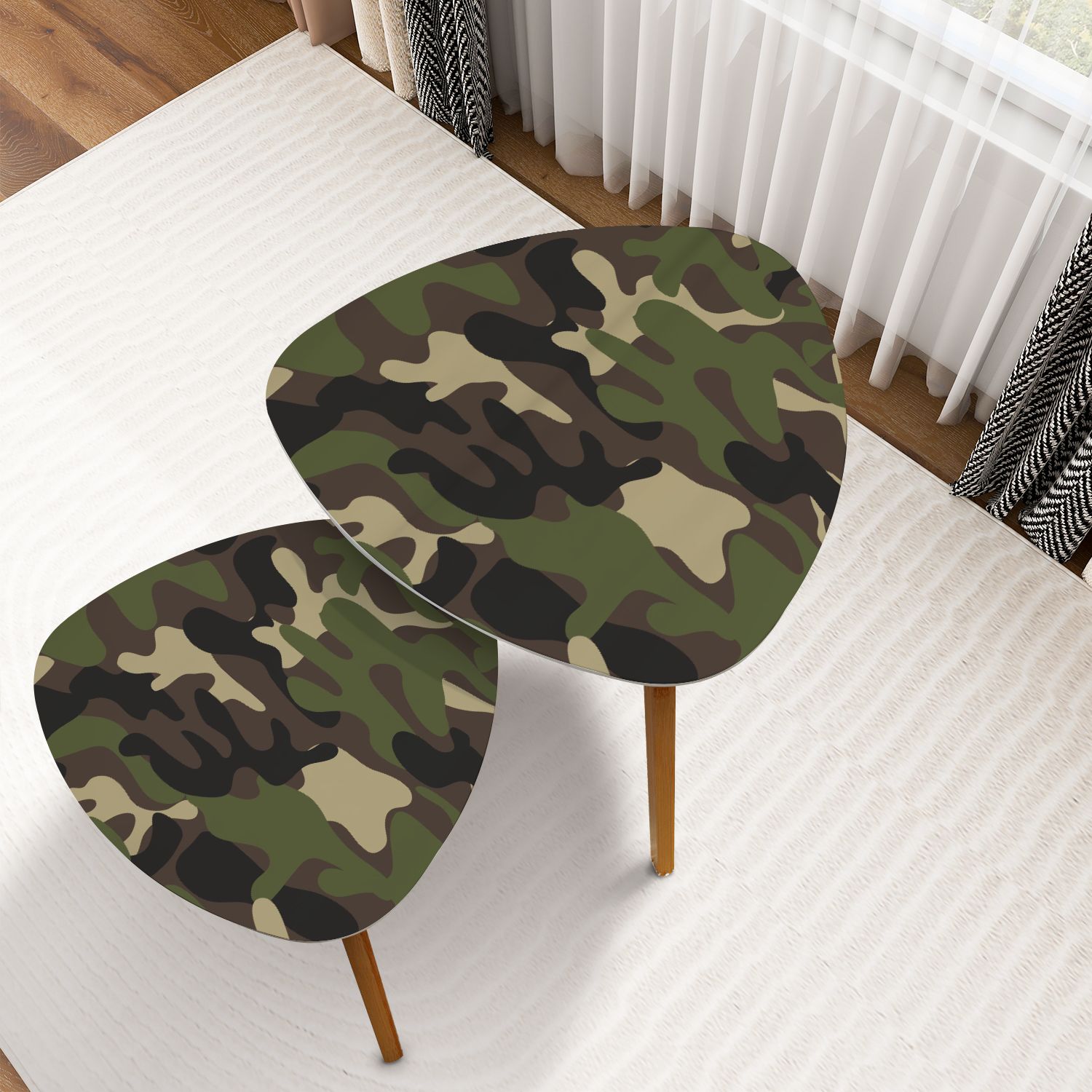 Triangle Nesting Coffee Table Set of 2 Camouflage pattern seamless ...