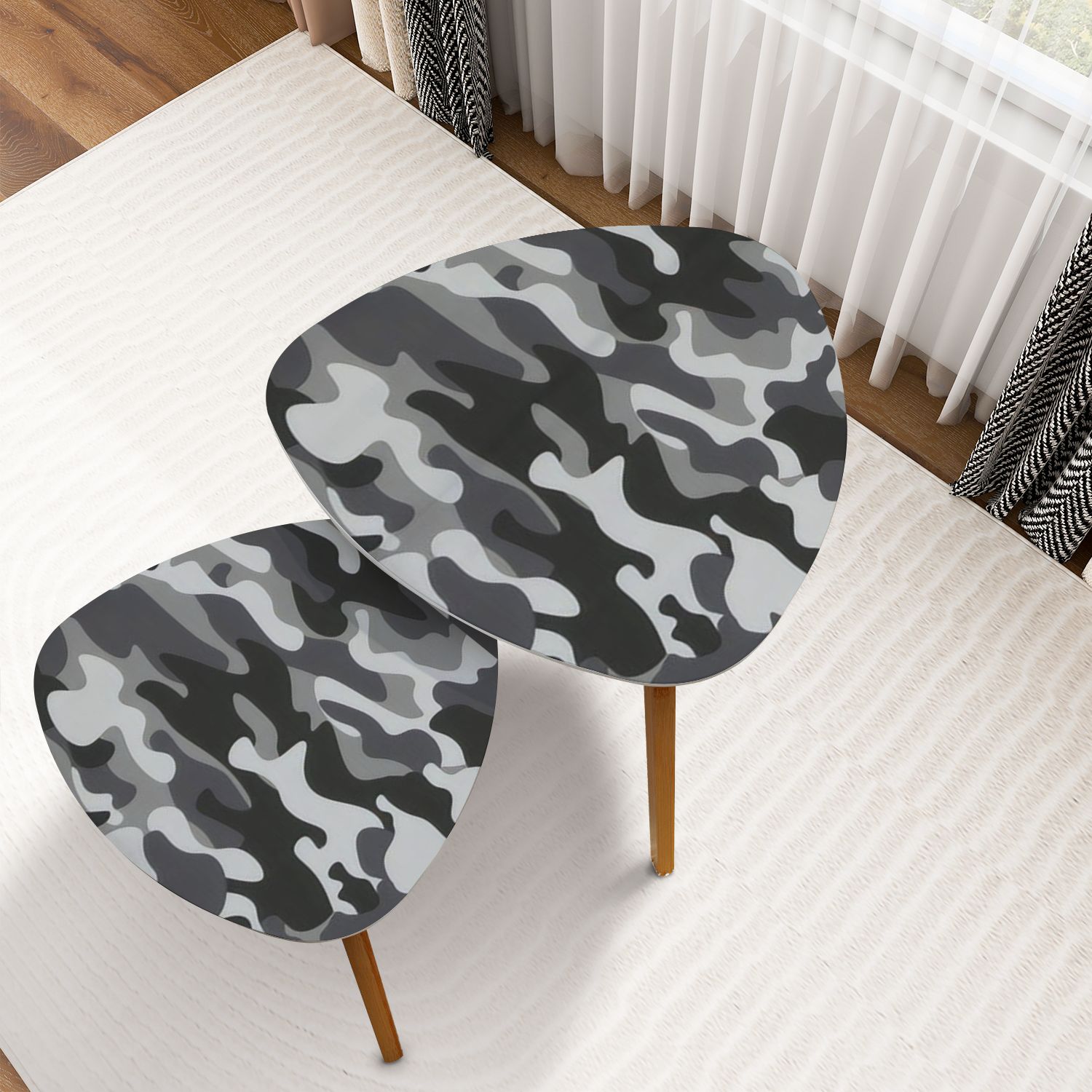 Triangle Nesting Coffee Table Set of 2 Camouflage seamless pattern ...
